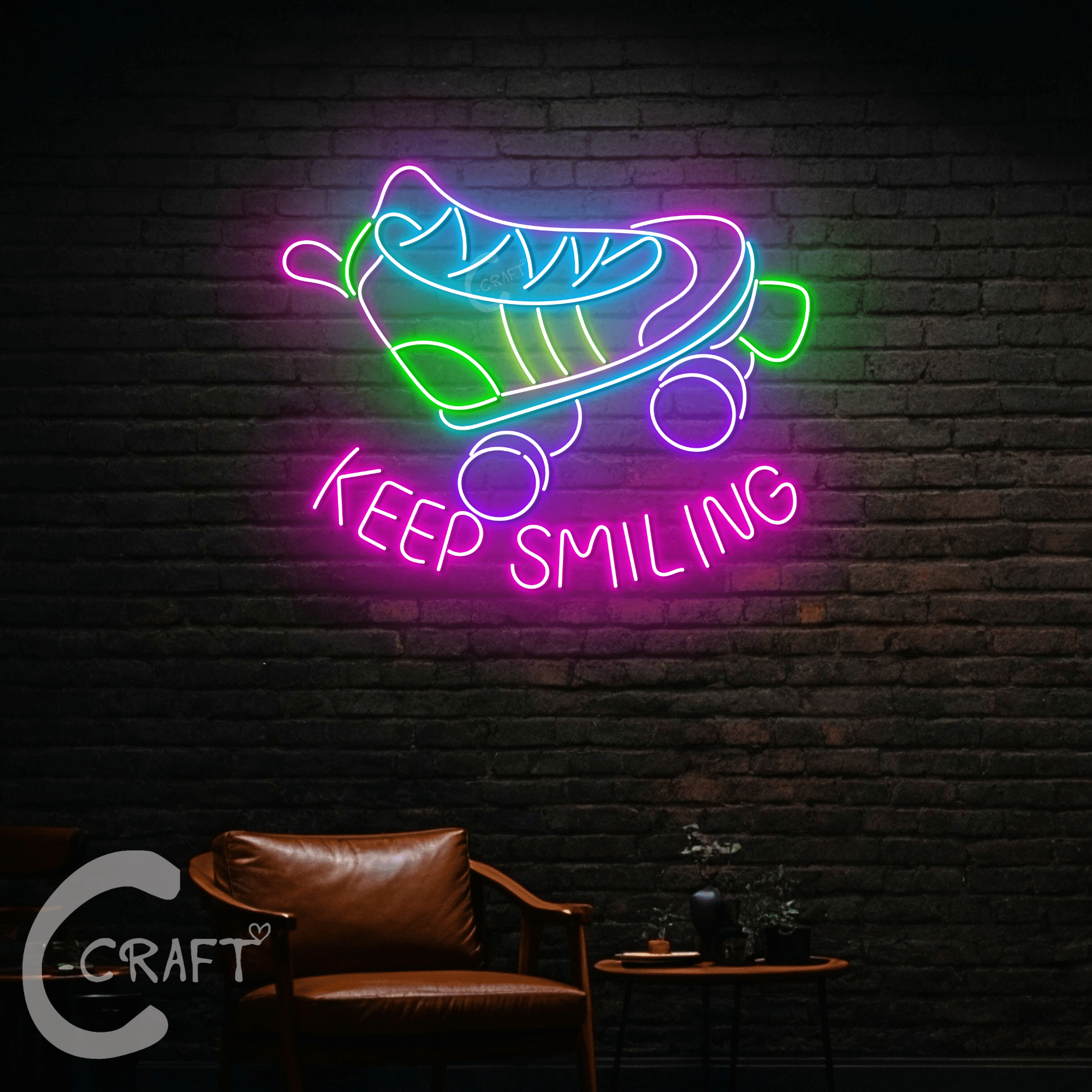 C-CRAFT Keeping Rolling Led Neon Sign 27 inches, Bedroom Wall Art Decor ...