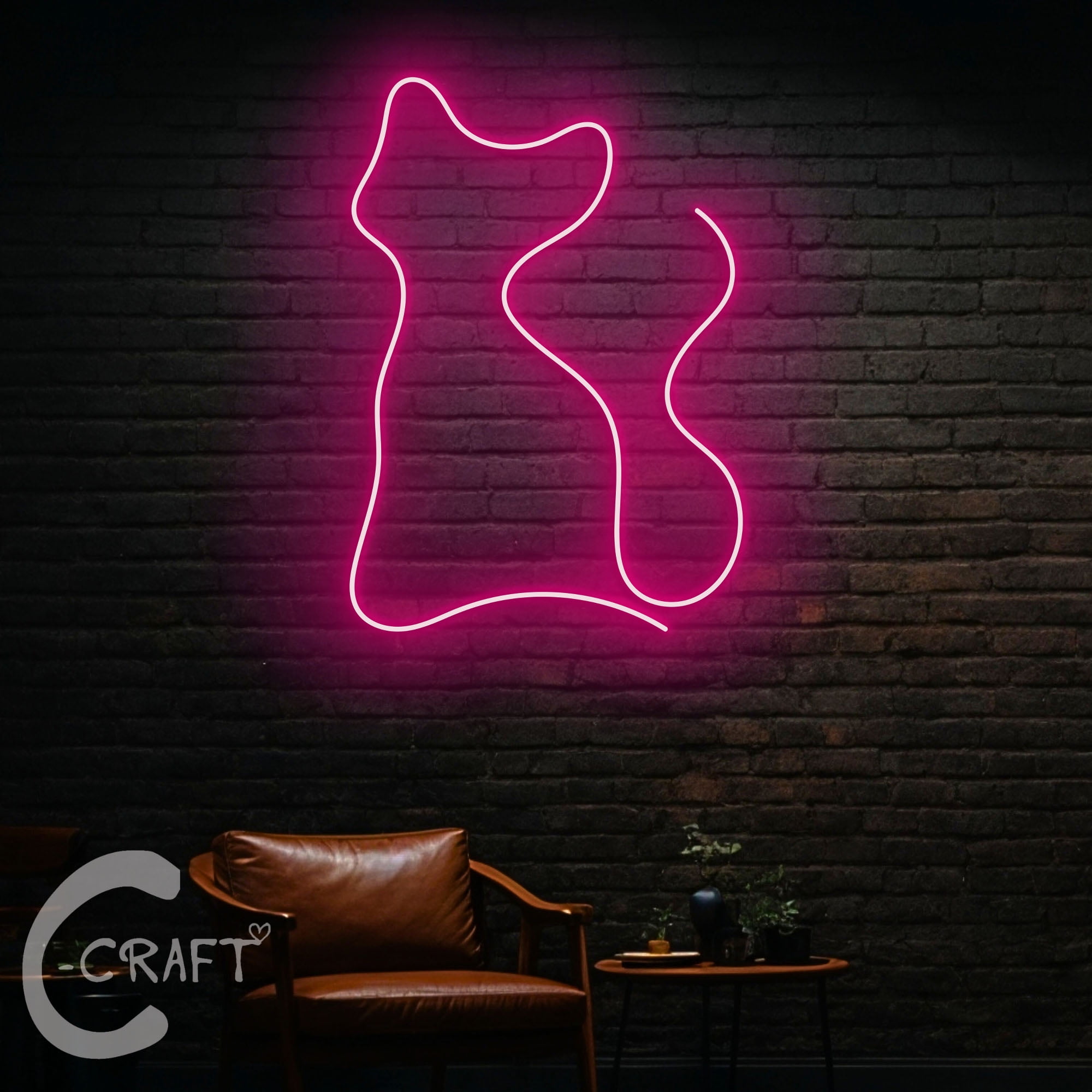 C-CRAFT Kitten Neon Sign LED Light 18 inch for Cat Shop Bedroom Wall ...