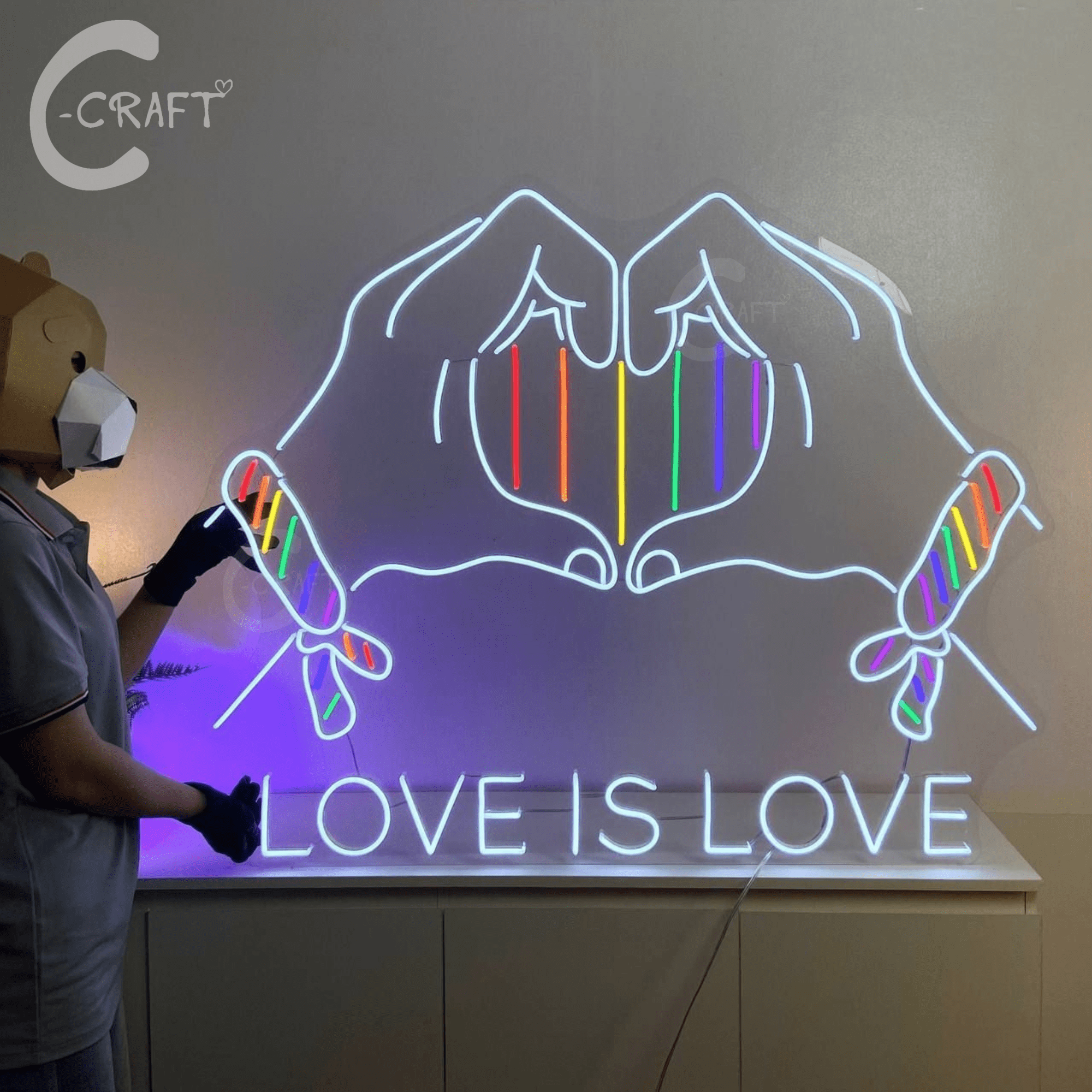 C-CRAFT LGBT Neon Light Led Sign 35 inch for LGBTQ Couple Room, Pride ...