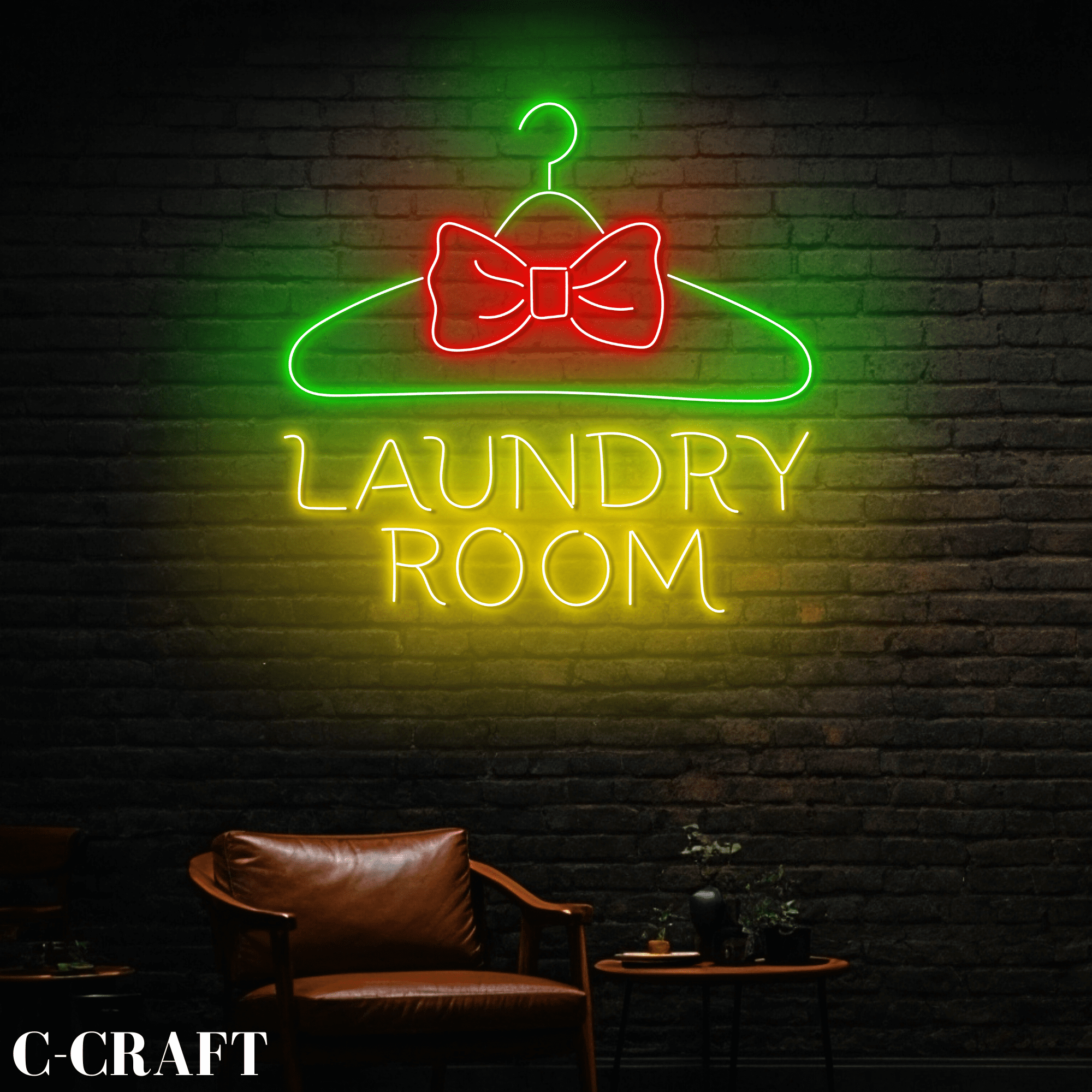 C-CRAFT Laundry Room Neon Led Light Sign for Laundry Service Shop Open ...