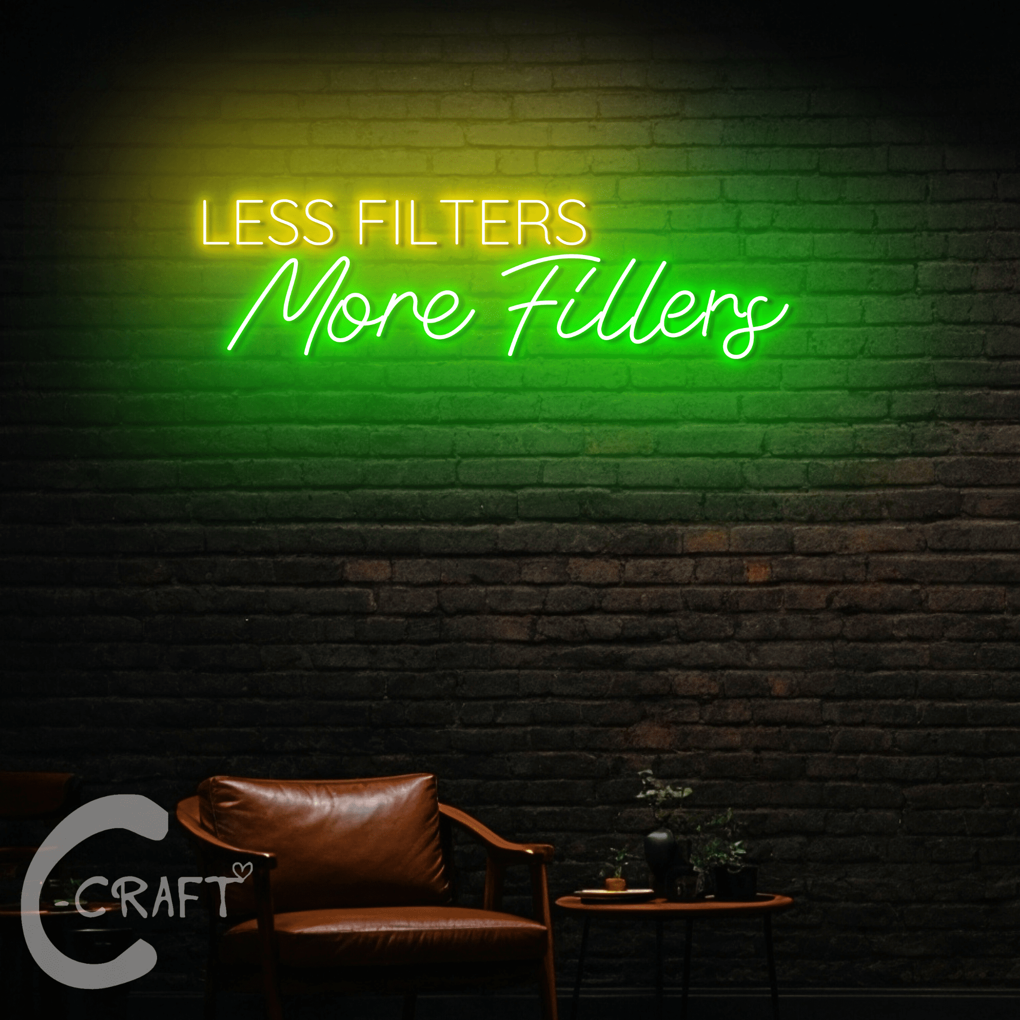 C-CRAFT Less Filter More Fillers Neon Led Light Sign 35 inch for Botox ...