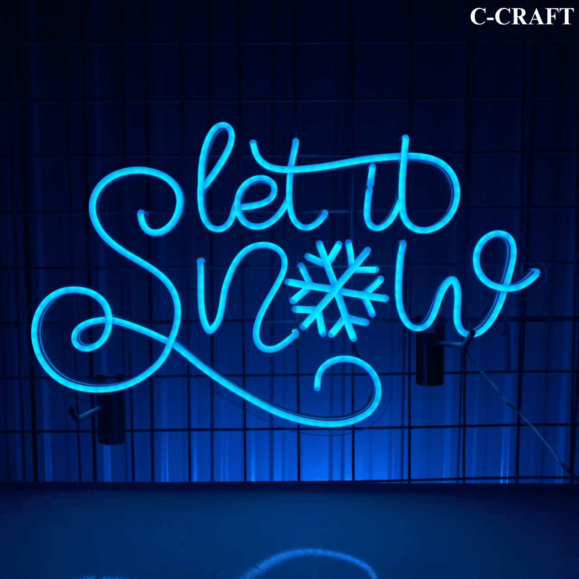 C-CRAFT Let It Snow Christmas Neon Sign LED Light 25 inch for Wall ...