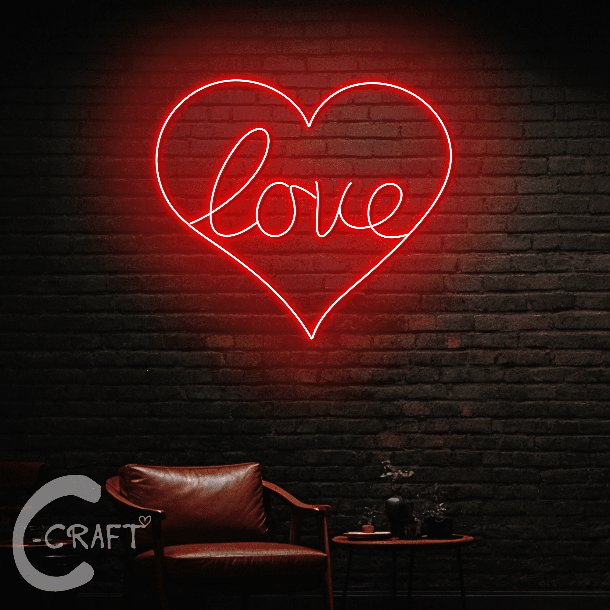 C-CRAFT Love Heart Neon Led Light Up 20 inch for Valentine Wedding ...