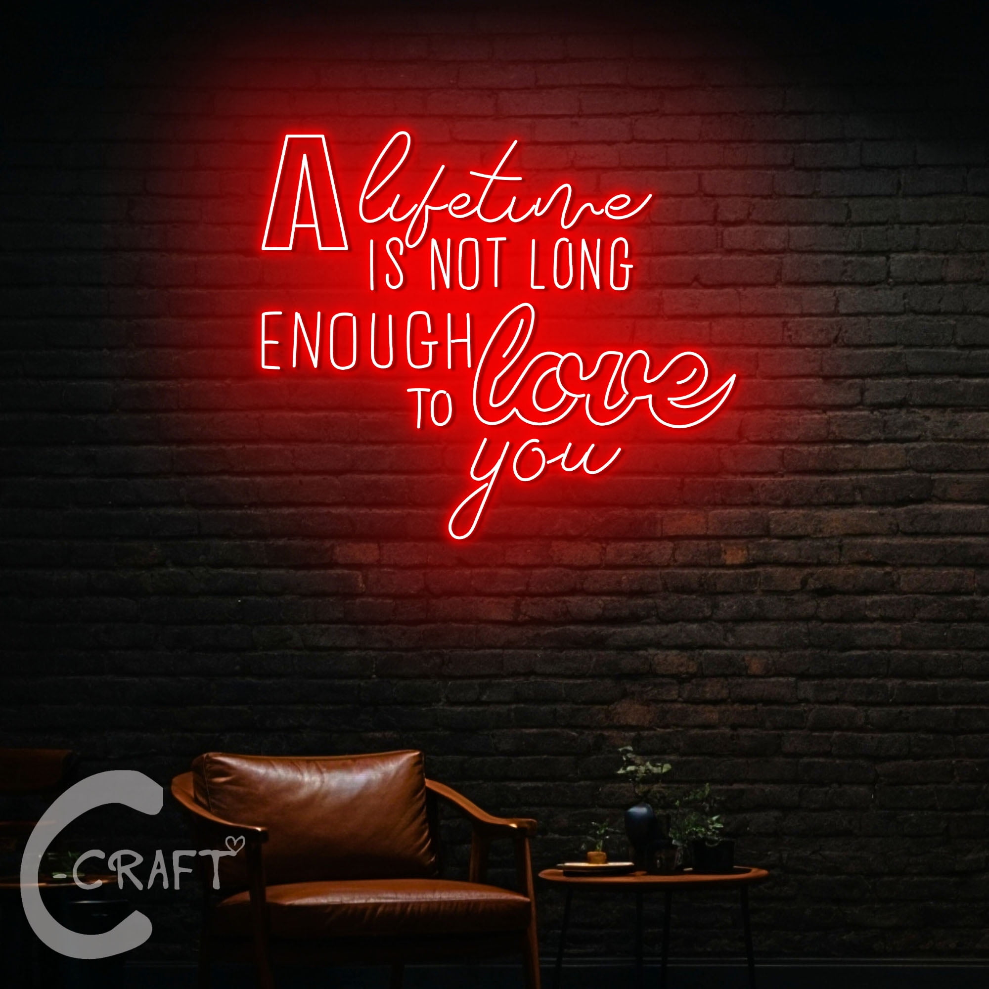 C-CRAFT Love Quotes Neon Led Light Up 23 inch for Valentine Wedding ...