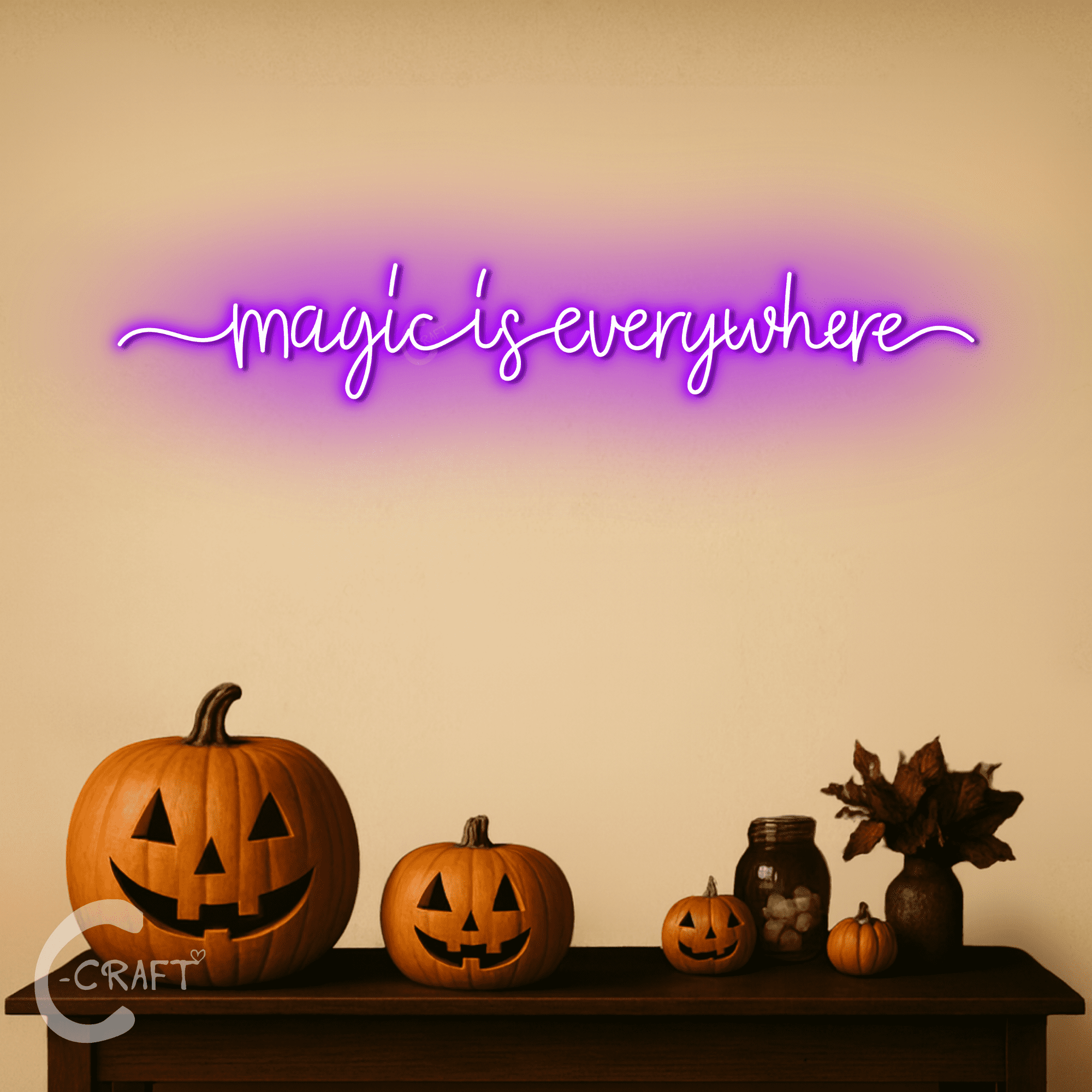 C-CRAFT Magic Is Everywhere Neon Sign 33 Inches for Halloween Party ...