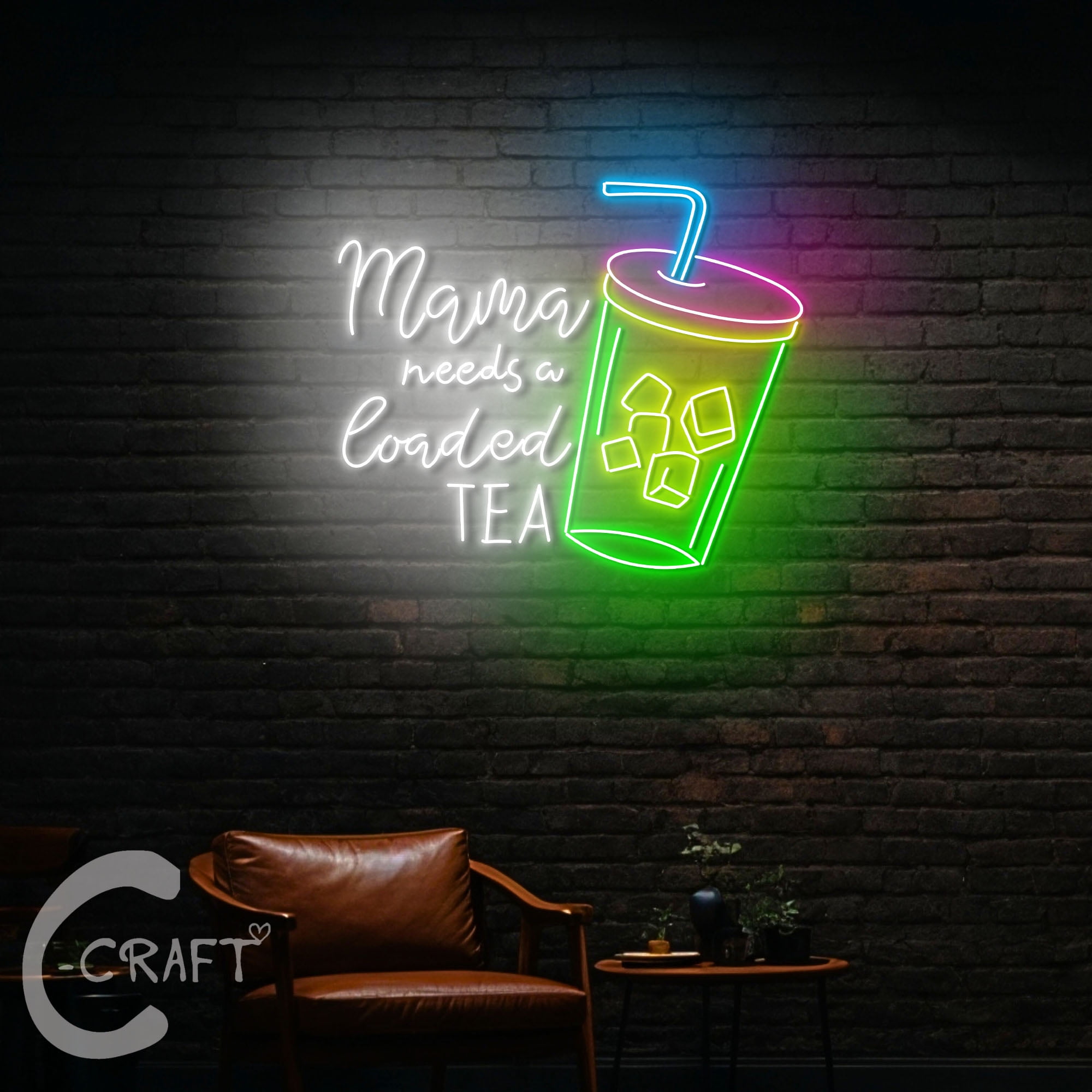 C-CRAFT Mama Needs a Loaded Tea Neon Led Light Up 25 inch for Loaded ...