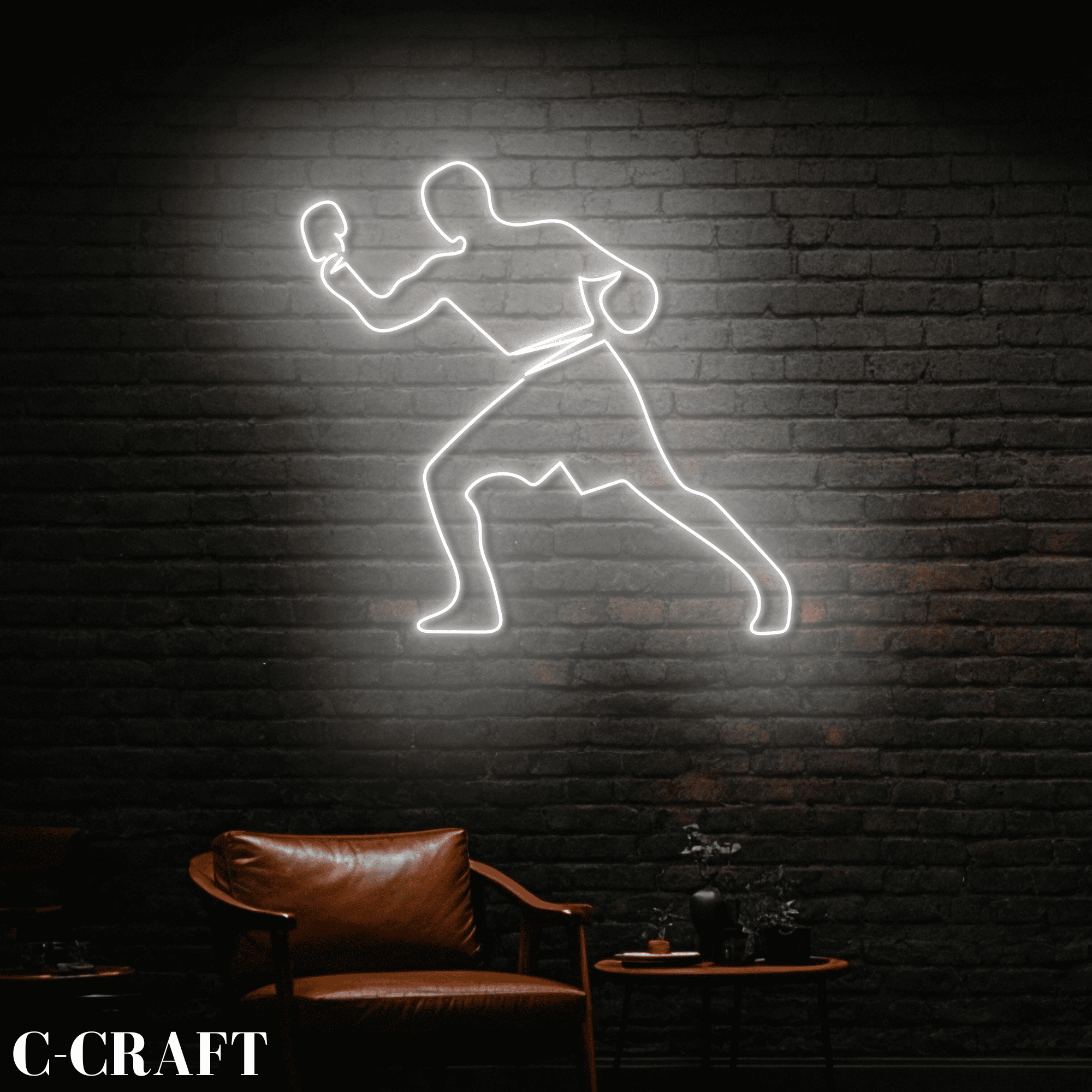 C-CRAFT Man Boxing Neon Led Light Wall Art for Sport Boxing Club Decor ...