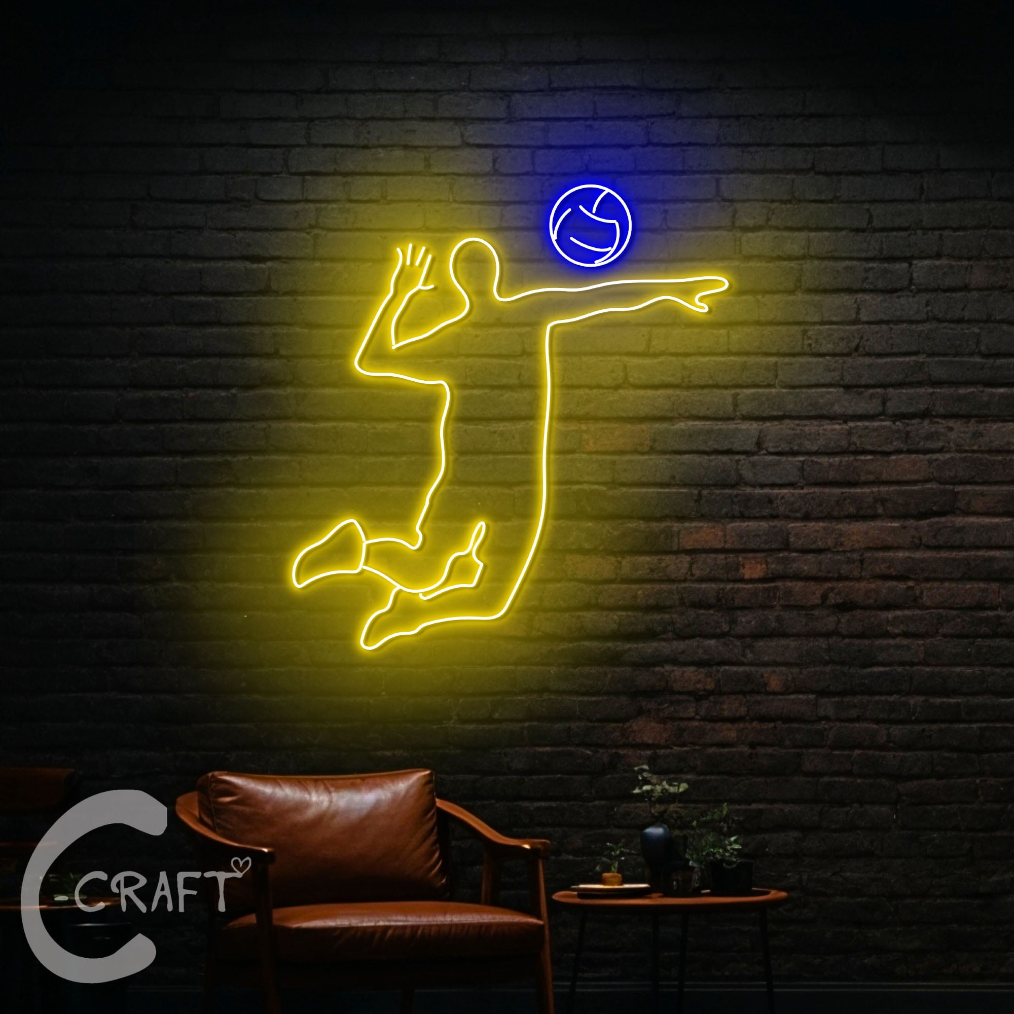 C-CRAFT Man Play Volleyball Neon Led Light Up 25 inch for Volleyball ...
