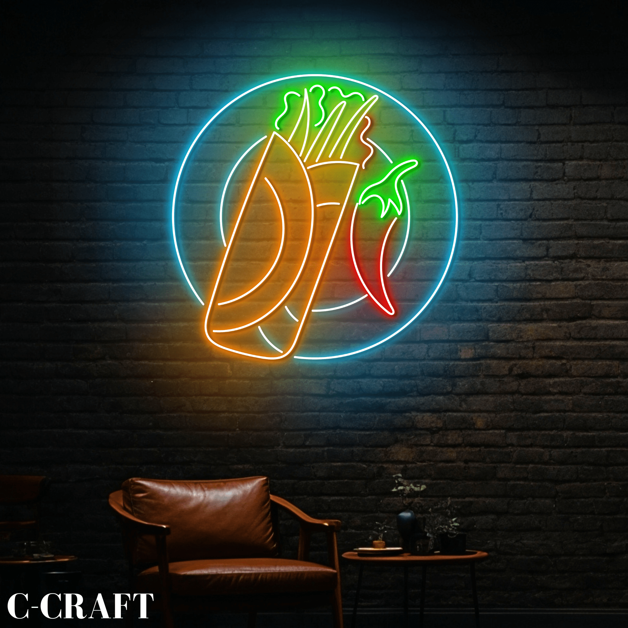 C-CRAFT Mexican Spicy Chimichanga Neon Led Light Sign for Mexican ...