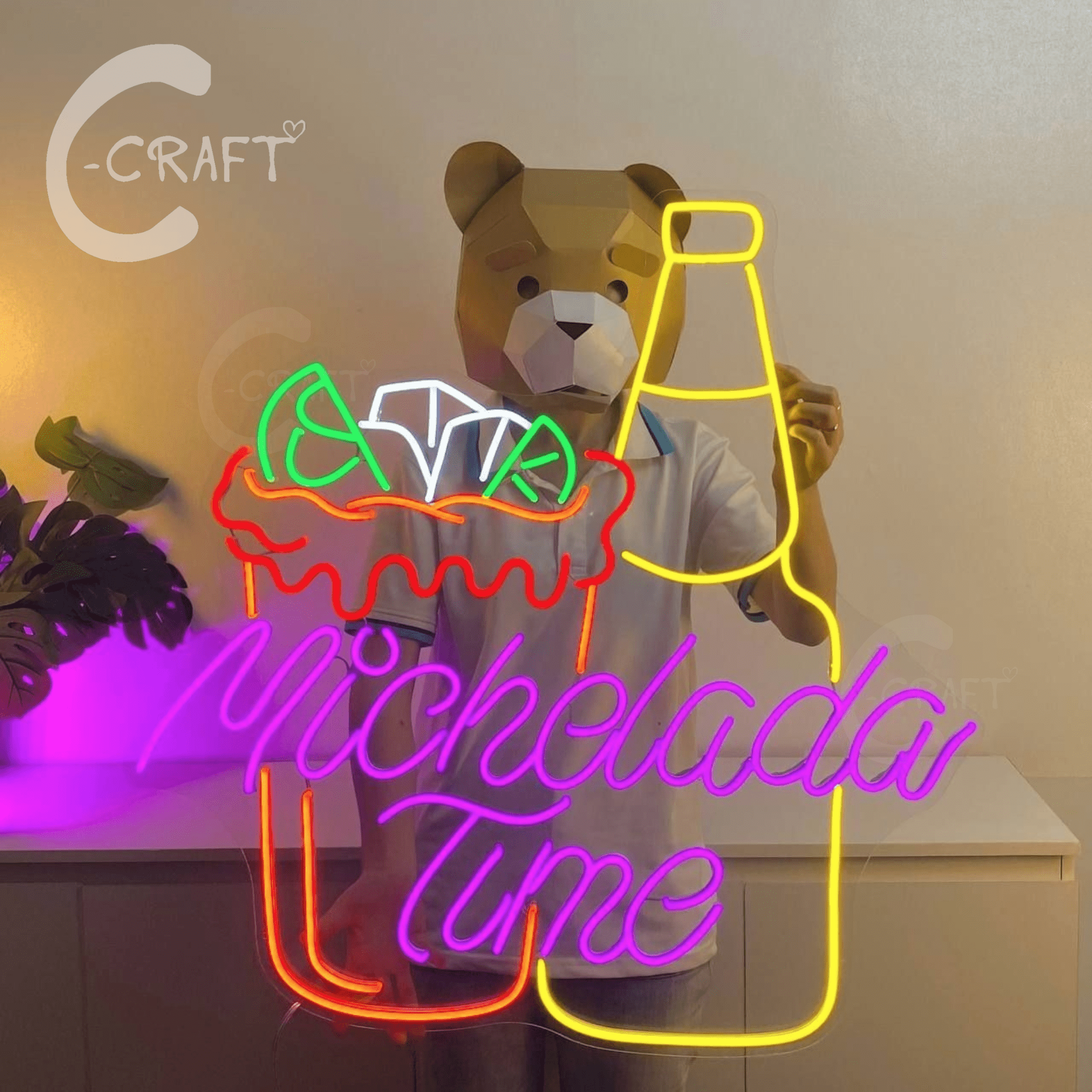 C-CRAFT Michelada Time Neon Sign Led Light Up 40 inch for Mexican Bar ...