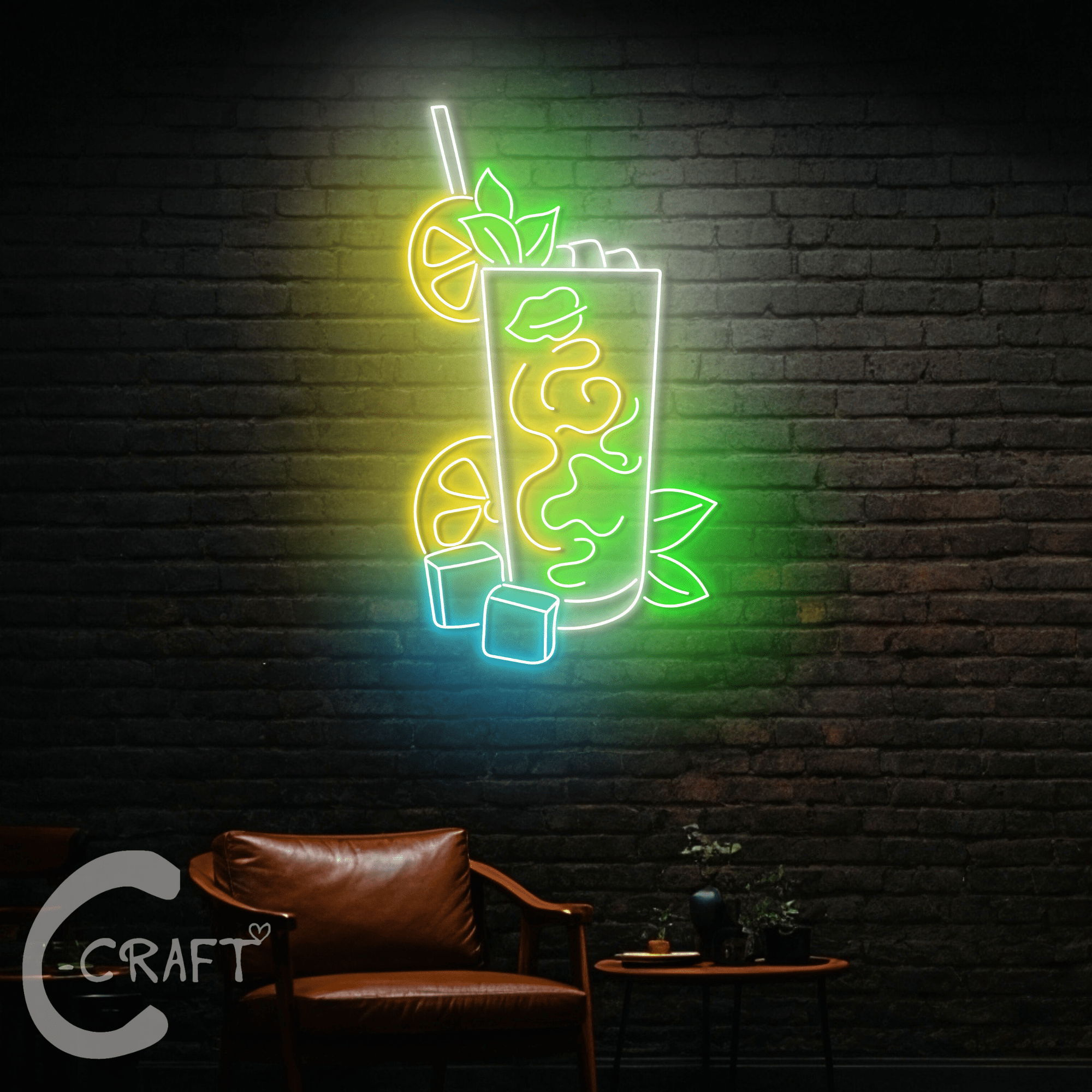 C-CRAFT Mojito Led Wall Art Neon Light For Cocktail Bar Wall Decor ...