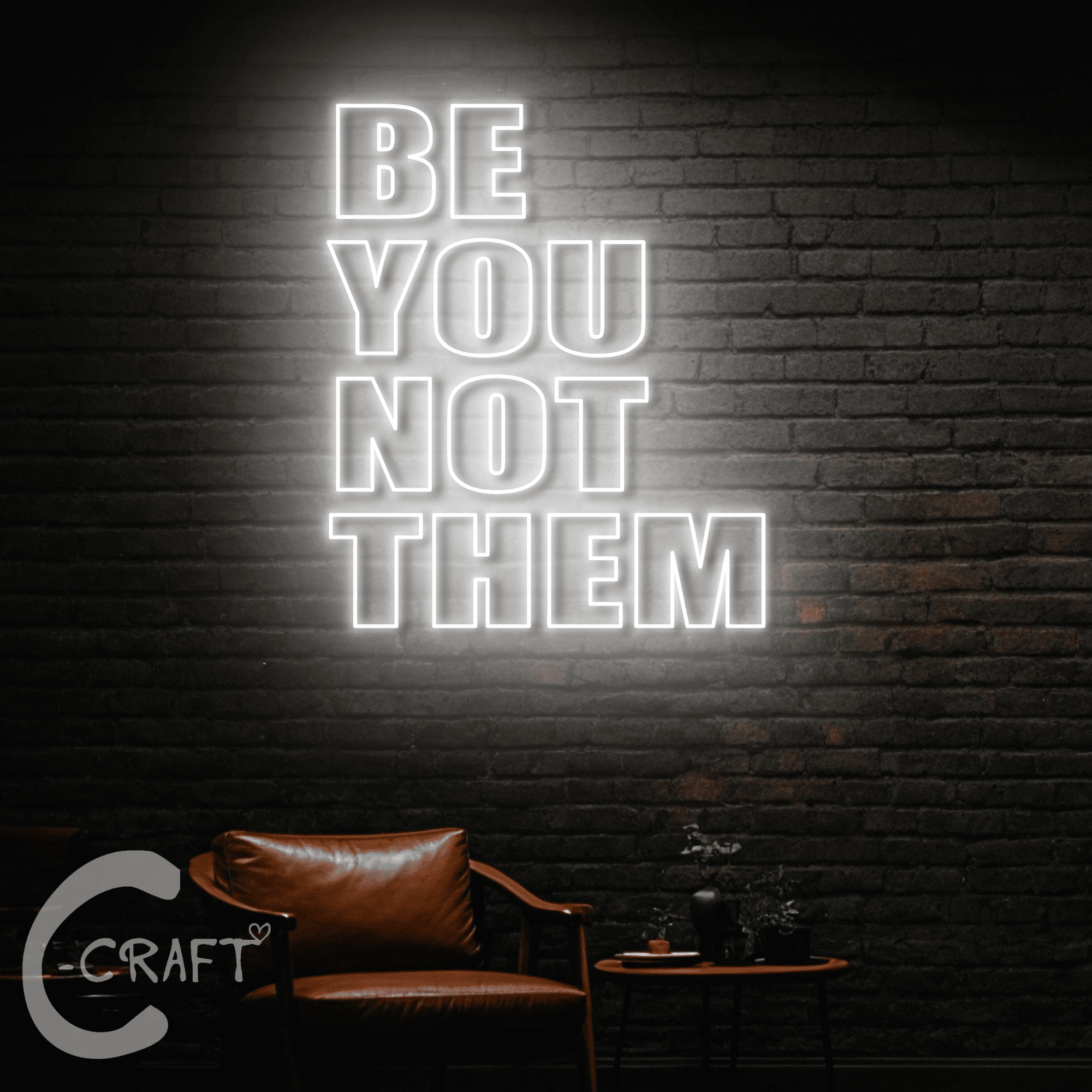 C-CRAFT Motivational Quote Neon Led Light Up 20 inch for Home Bedroom ...