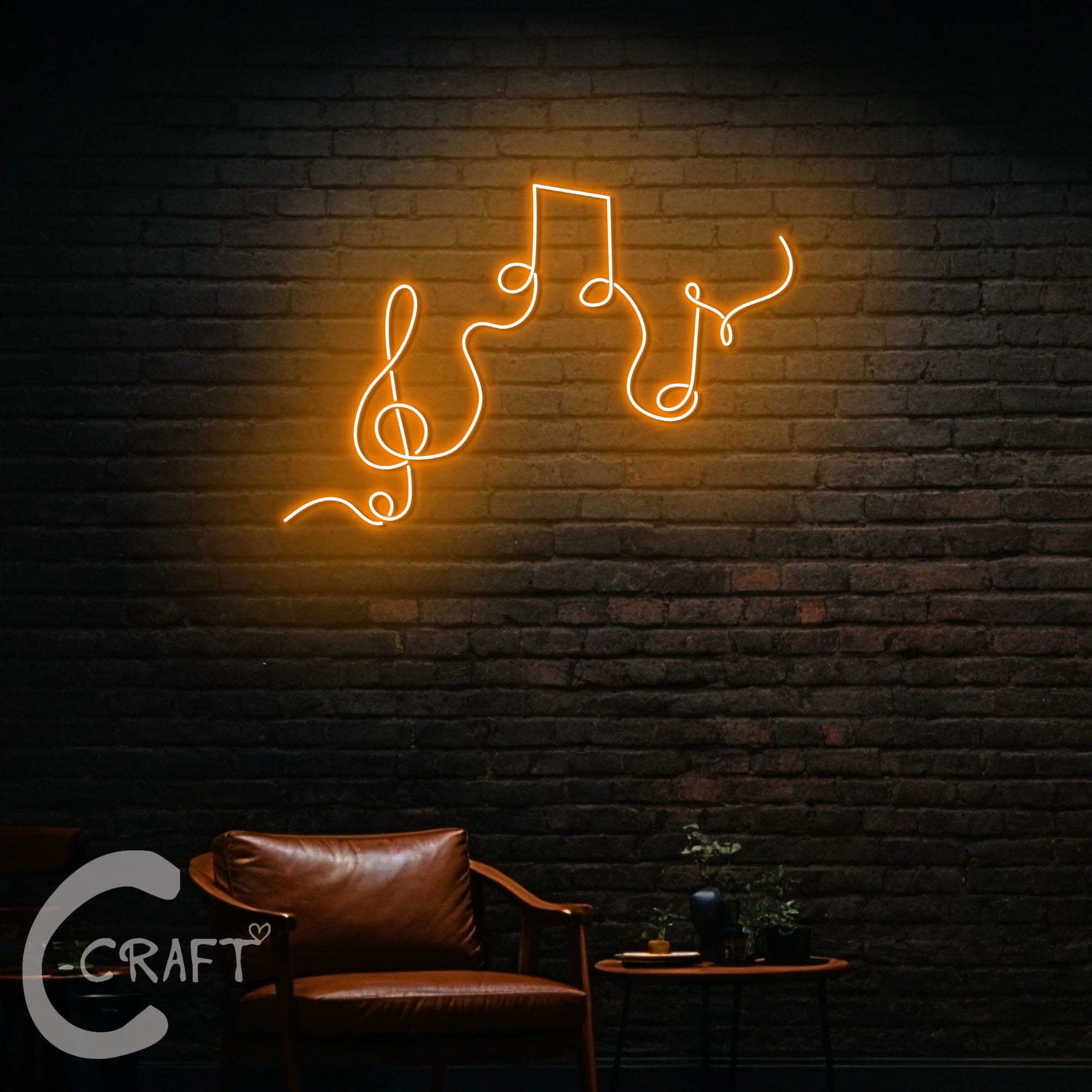 C-CRAFT Musical Flow Neon Led Light Up 23 inch for Music Club Home Bar ...