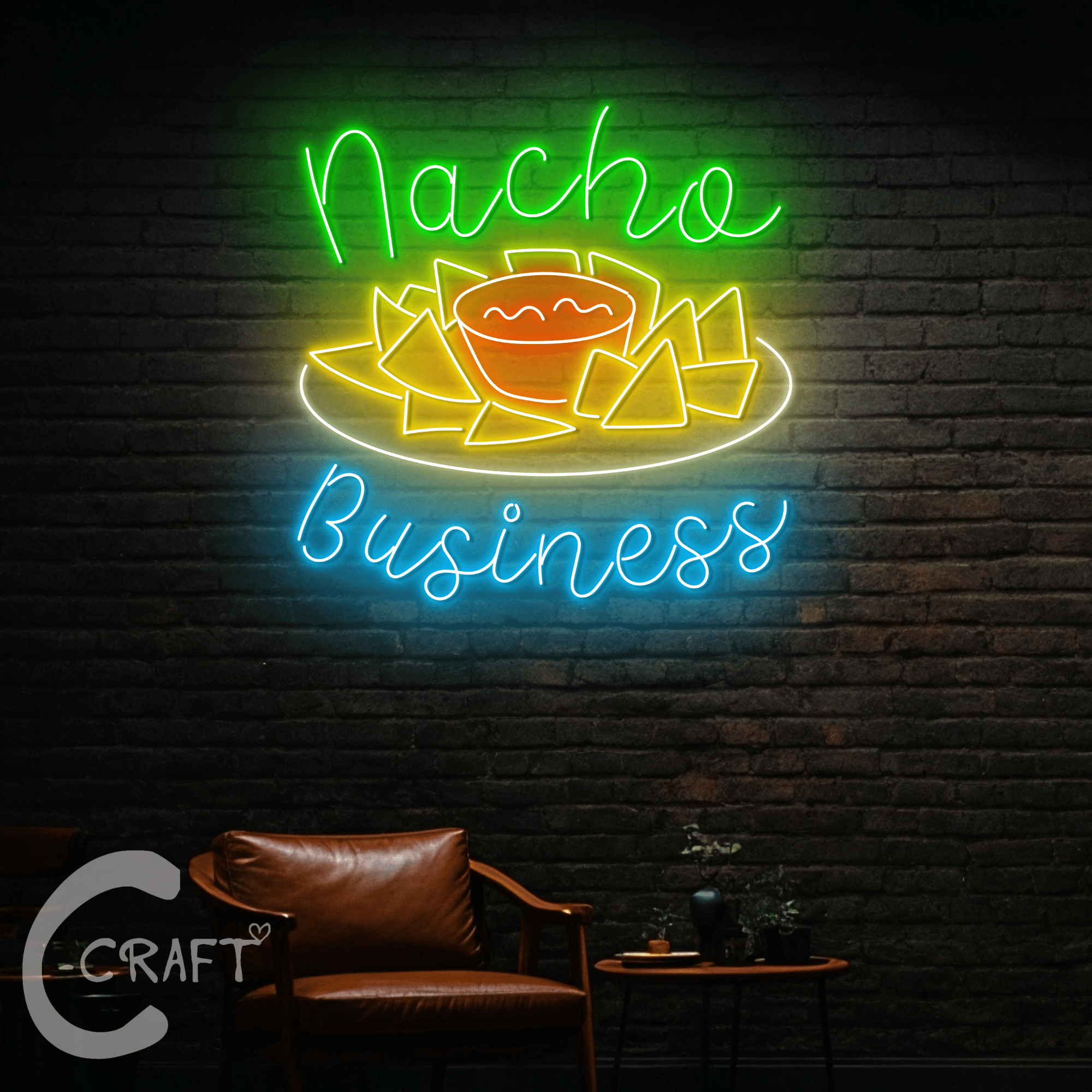C-CRAFT Nacho Business Neon Led Light Up 25 inch for Mexican Nachos ...