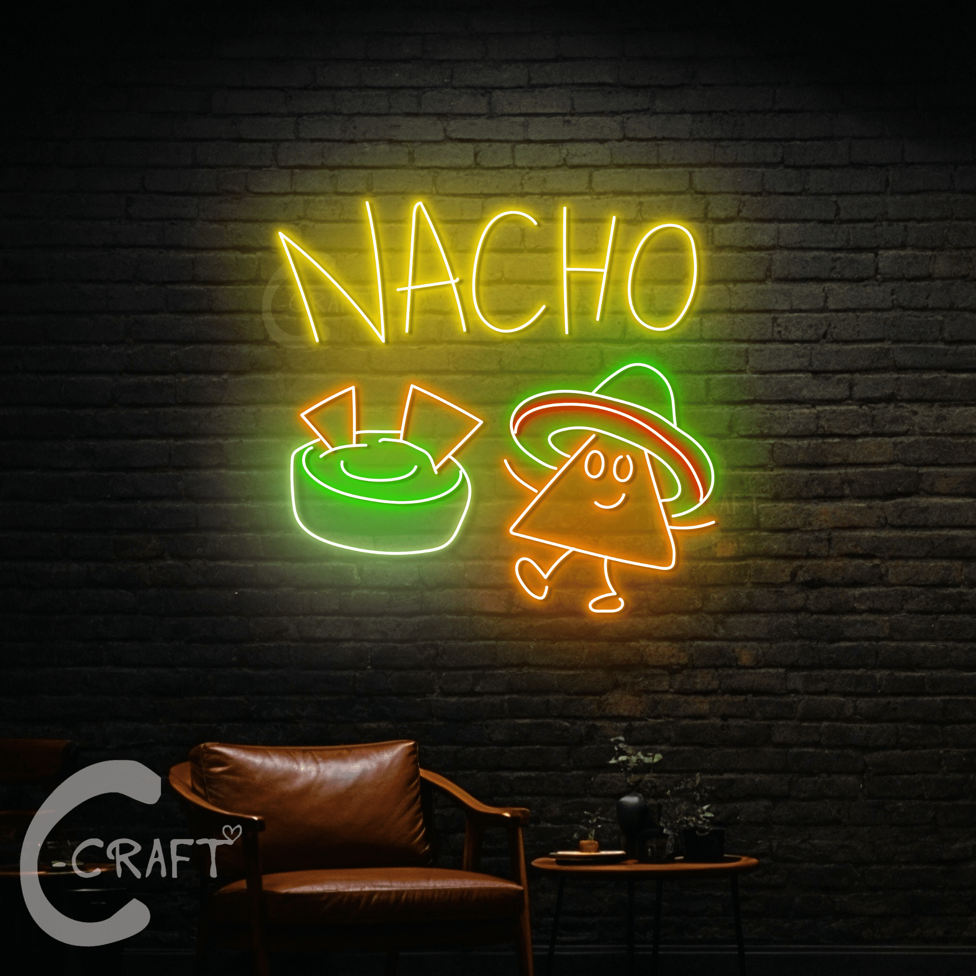 C-CRAFT Nacho Neon Light Led Sign 33 inch for Mexican Nachos Store Wall ...