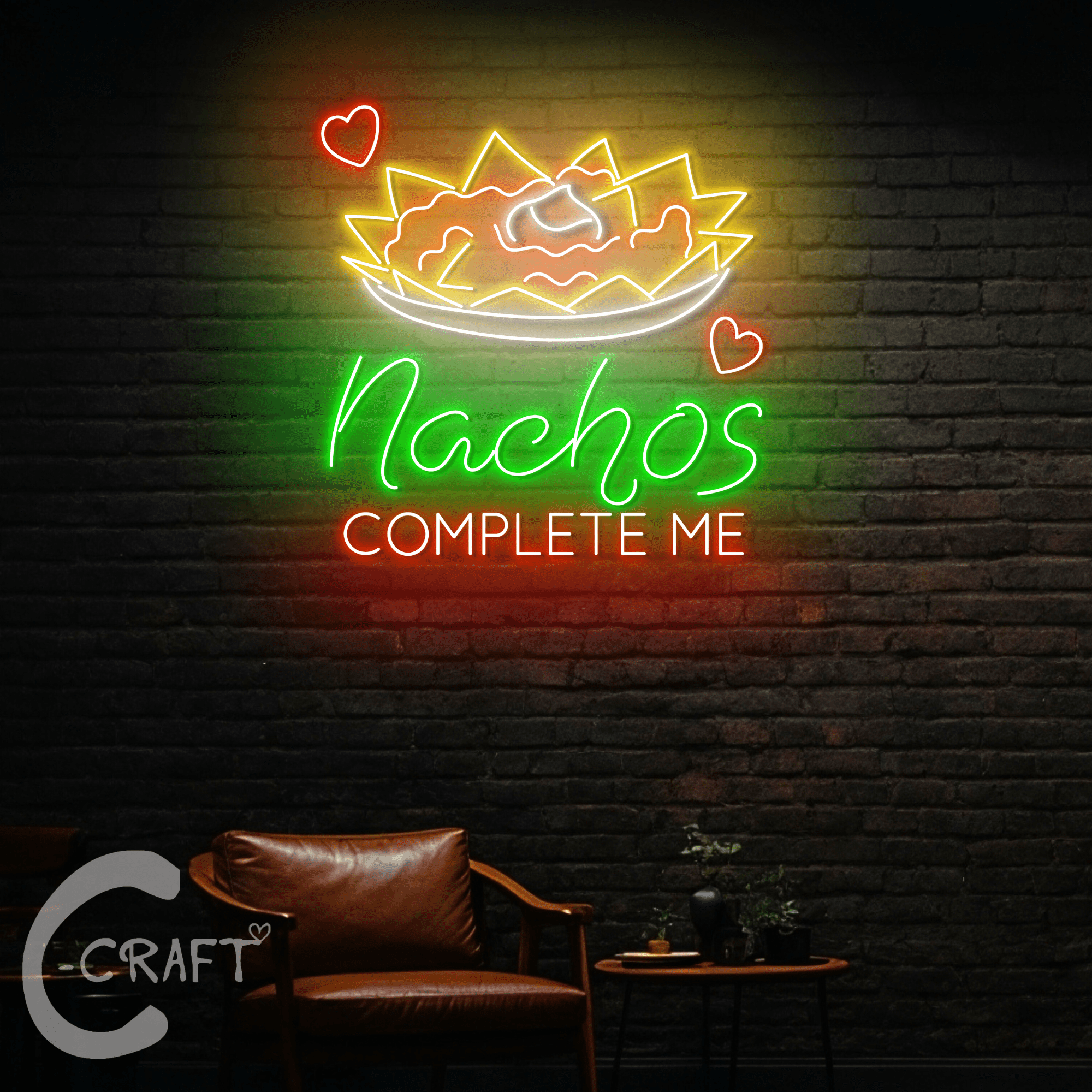 C-CRAFT Nachos Complete Me Led Wall Art Neon Light For Mexican Nachos ...
