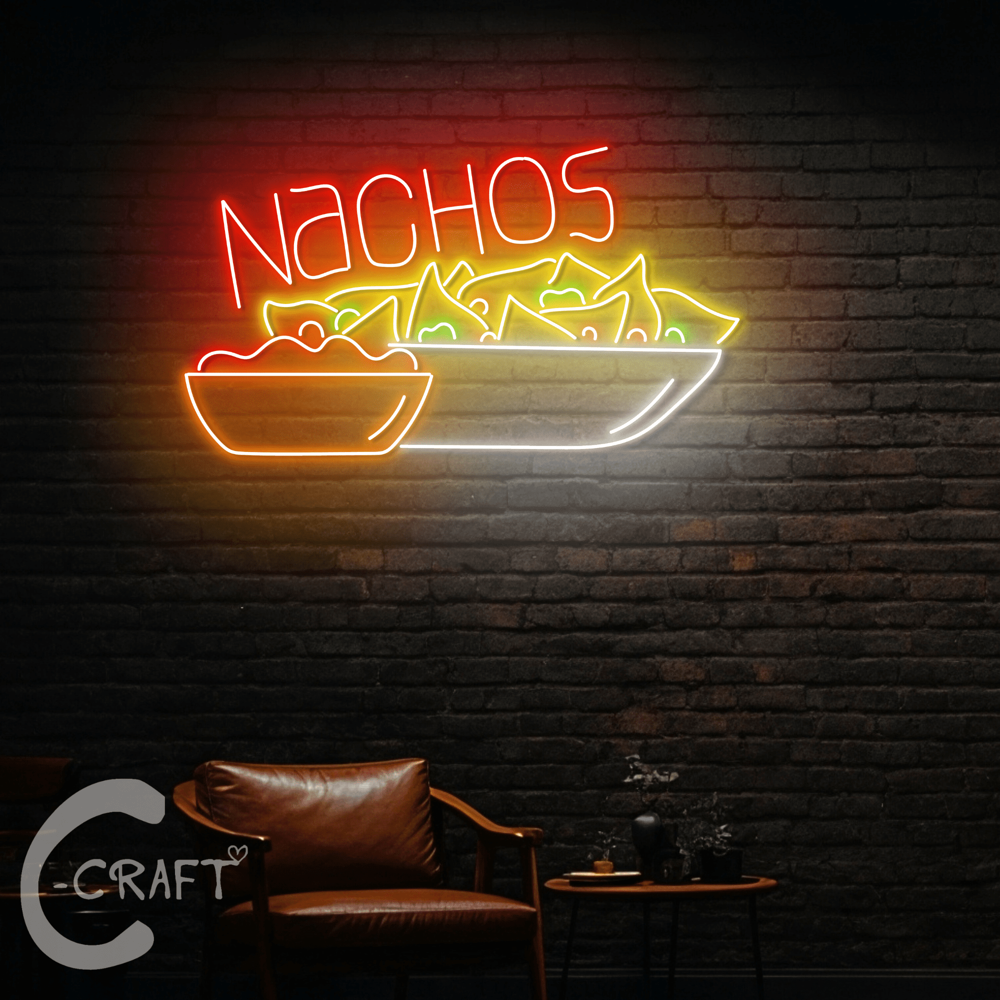C-CRAFT Nachos Plate Led Wall Art Neon Light For Mexican Nachos ...