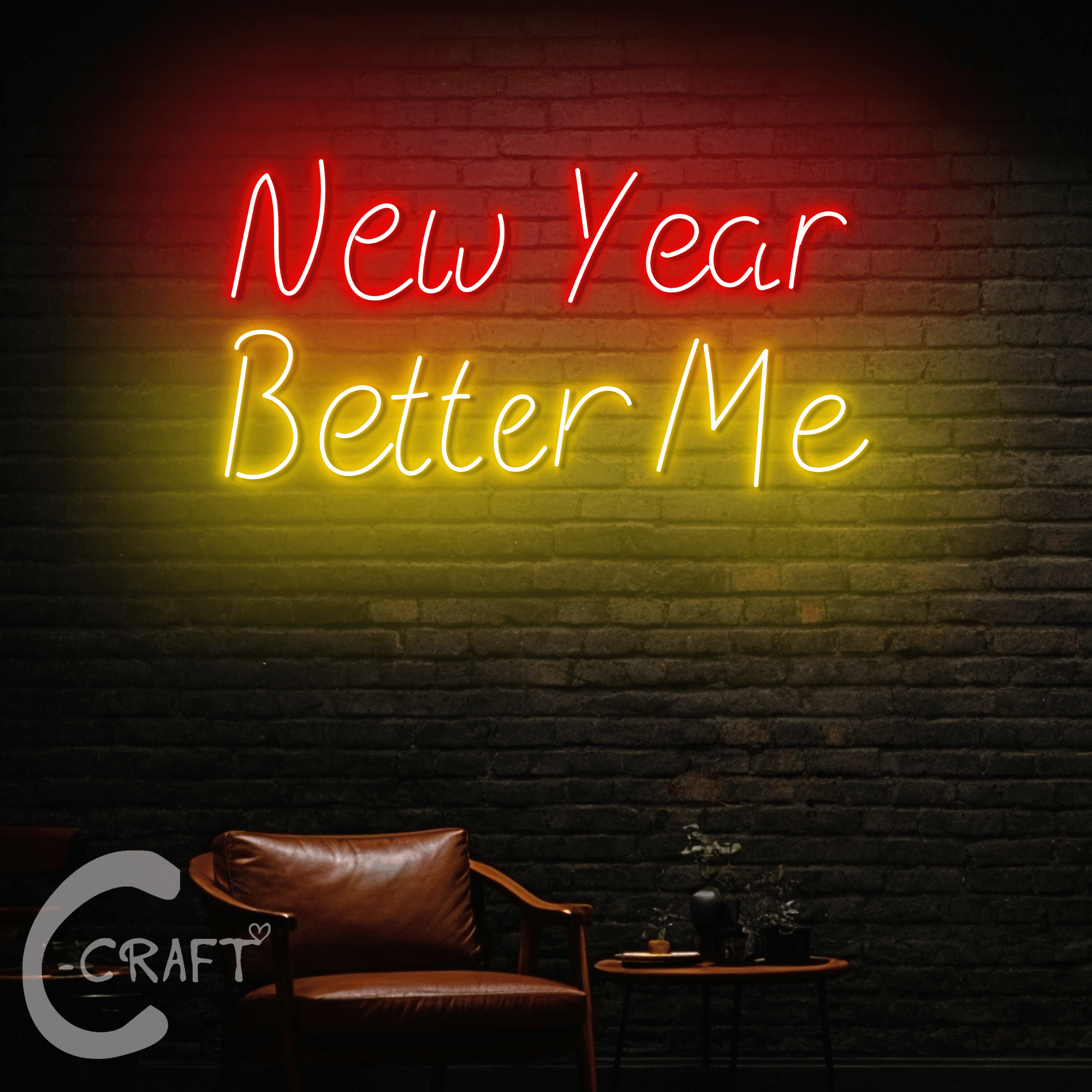 C-CRAFT New Year Better Me Neon Led Light Up 33 inch for Home Bedroom Wall Decor - Walmart.com