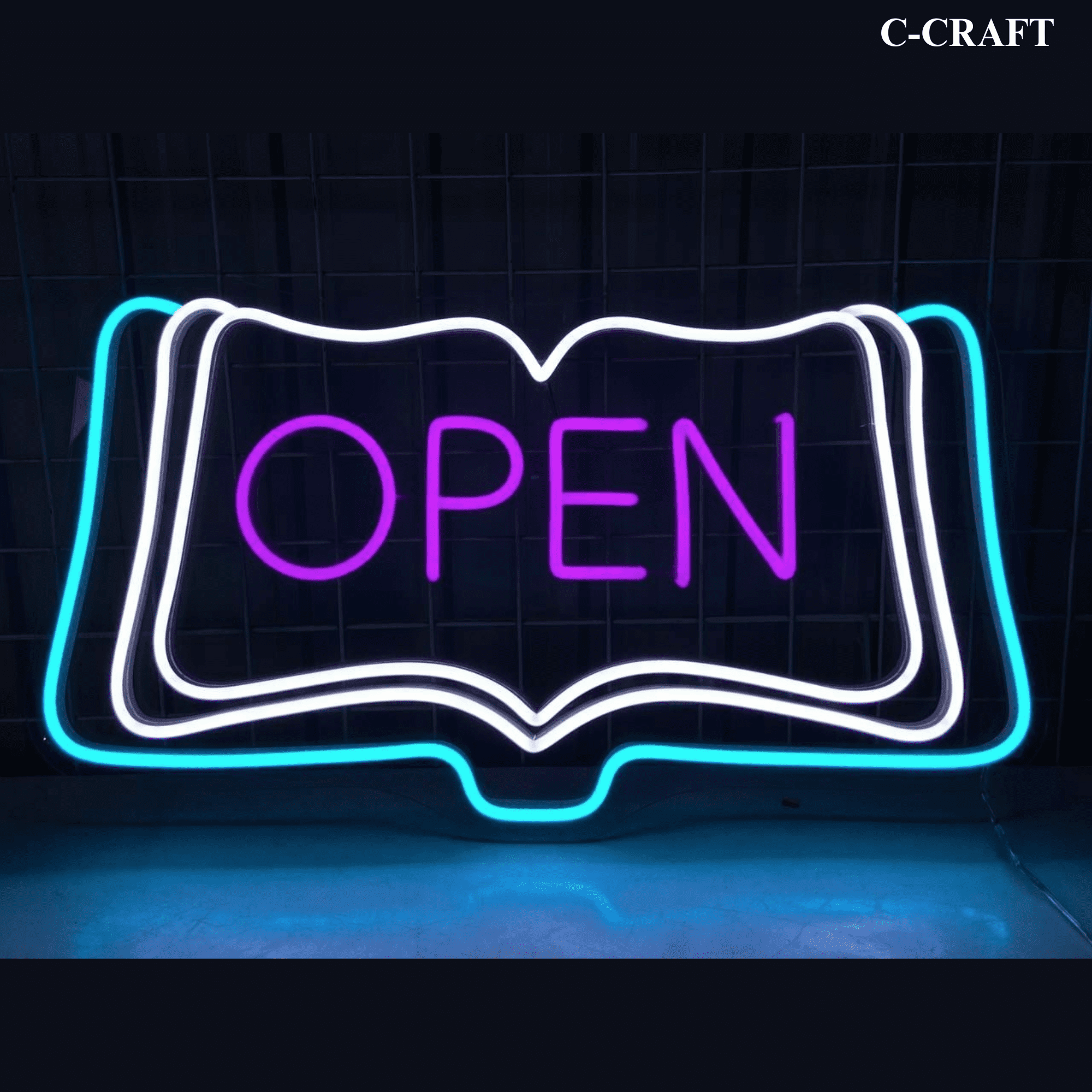 C-CRAFT Open Book Neon LED Light Acrylic Wall Decorations For Book ...
