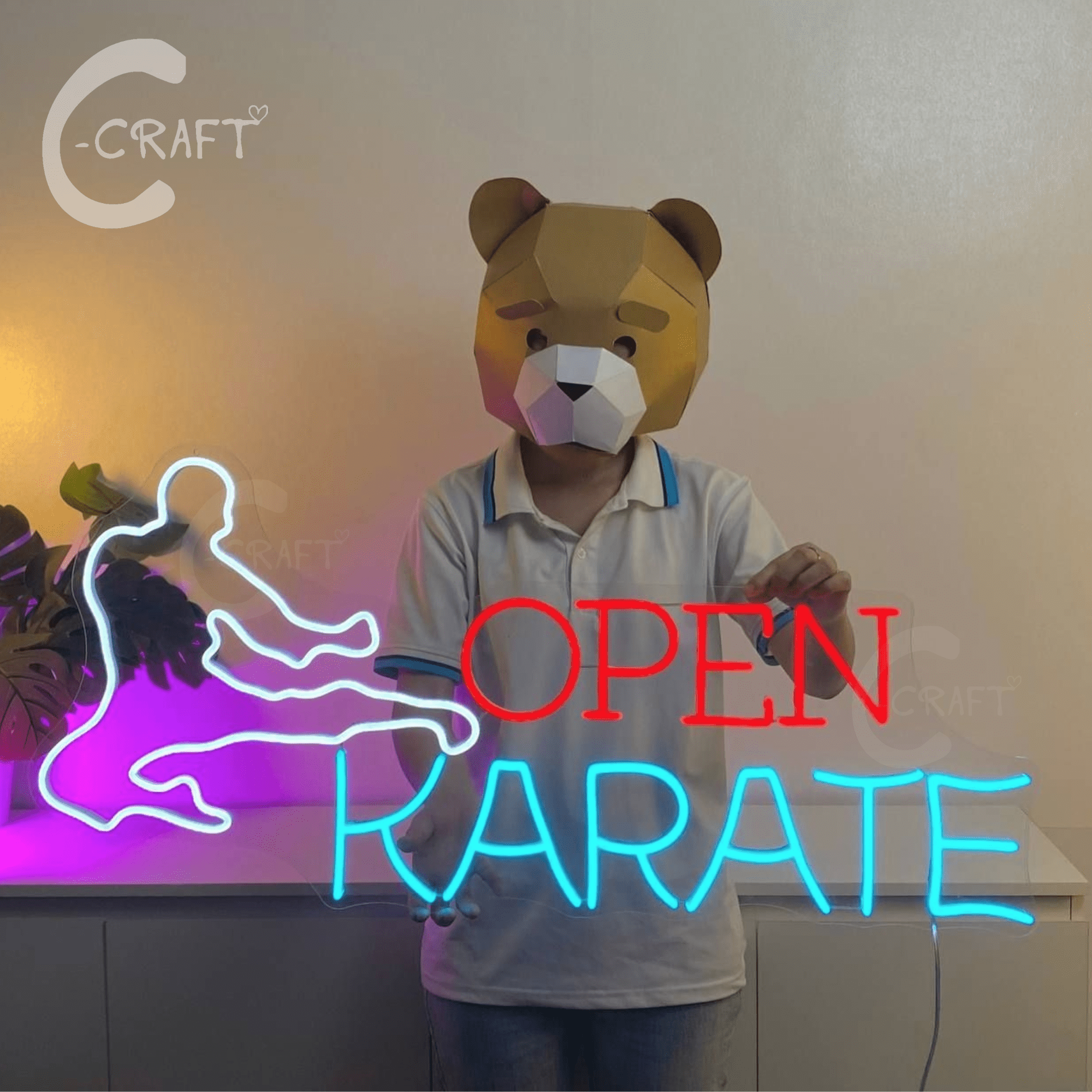 C-CRAFT Open Karate Neon Sign Led Light Up 40 inch for Karate Club Wall ...