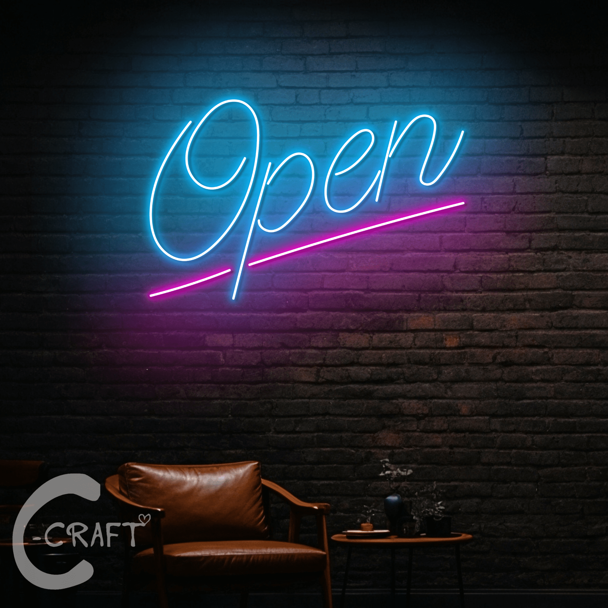 C-CRAFT Open Neon Sign LED Light 33 inch for Store Shop Decor - Walmart.com