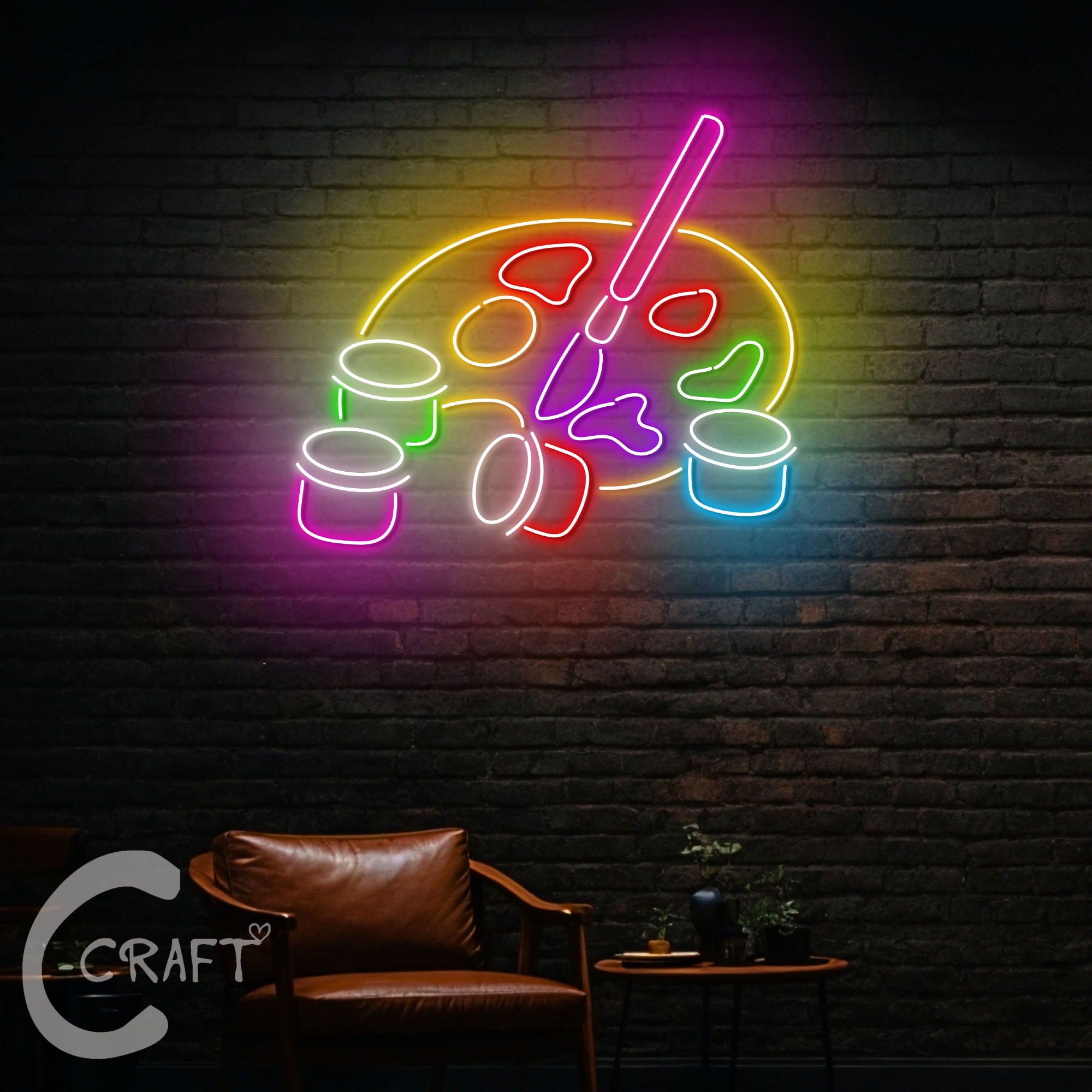 C-CRAFT Paint Palette Neon Led Light Up 40 inch for Artist Painting ...