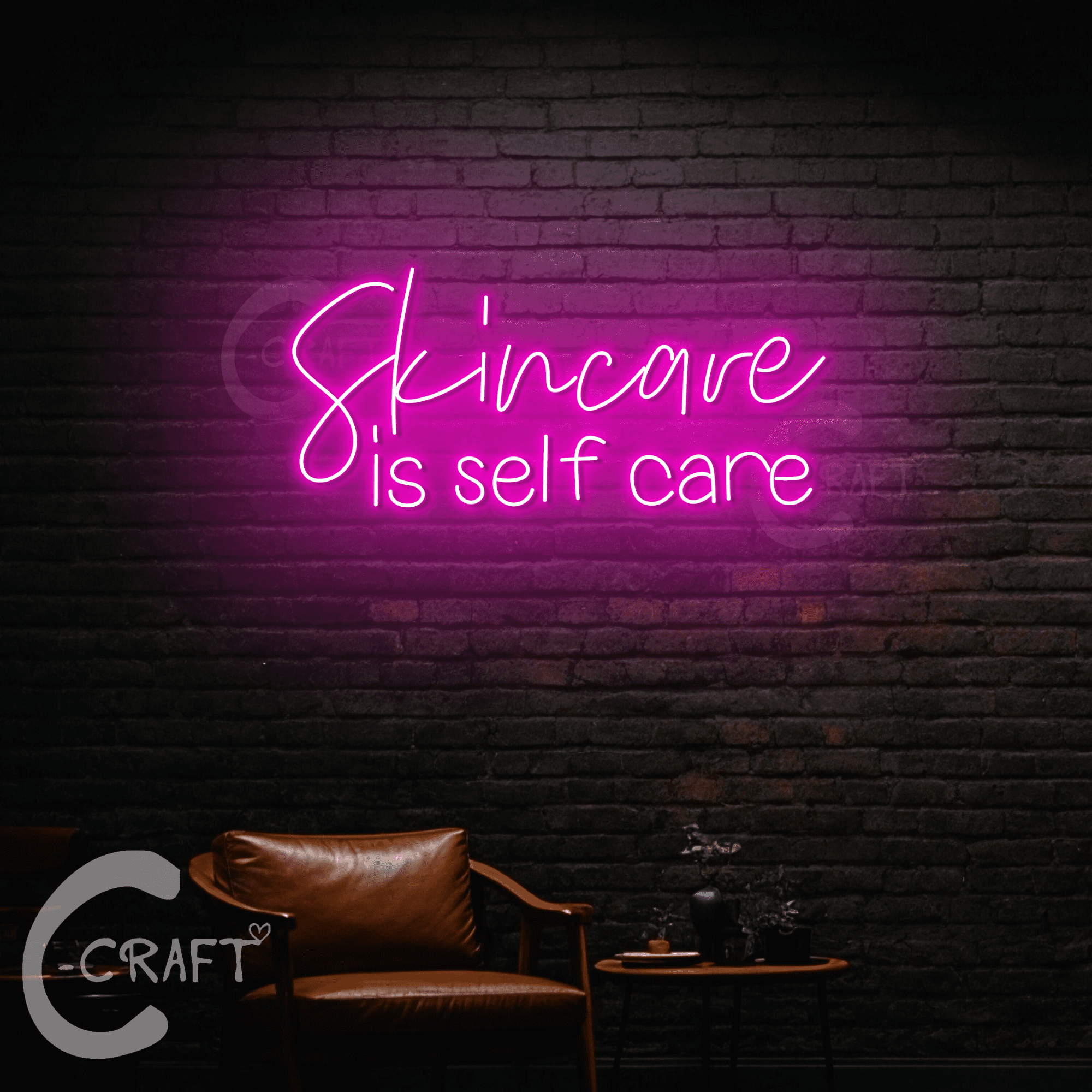 C-CRAFT Skincare Is Self Care Neon Sign Led Light Up 27 inch for ...