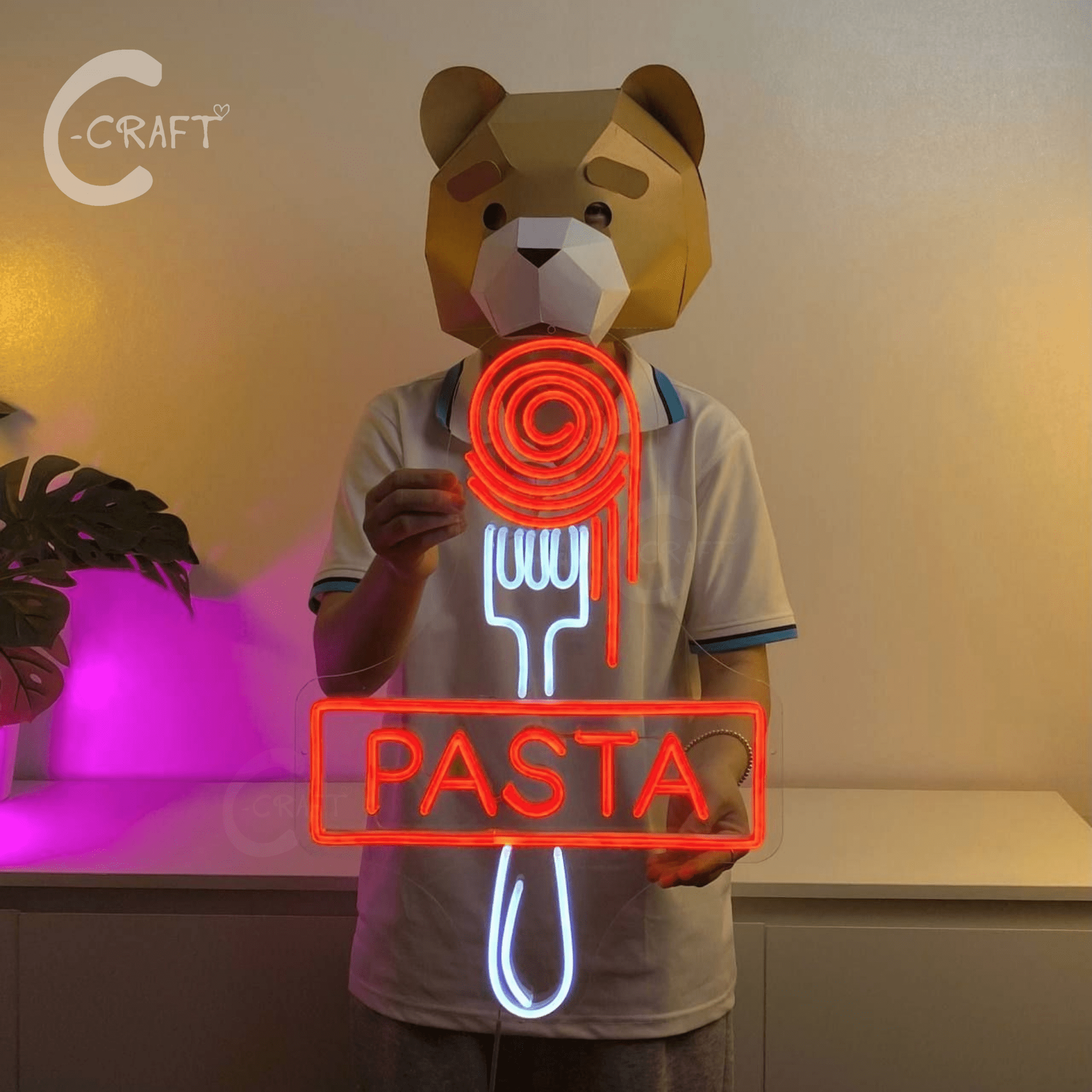 C-CRAFT Pasta Neon Sign Led Light Up 25 inch for Italian Pasta ...