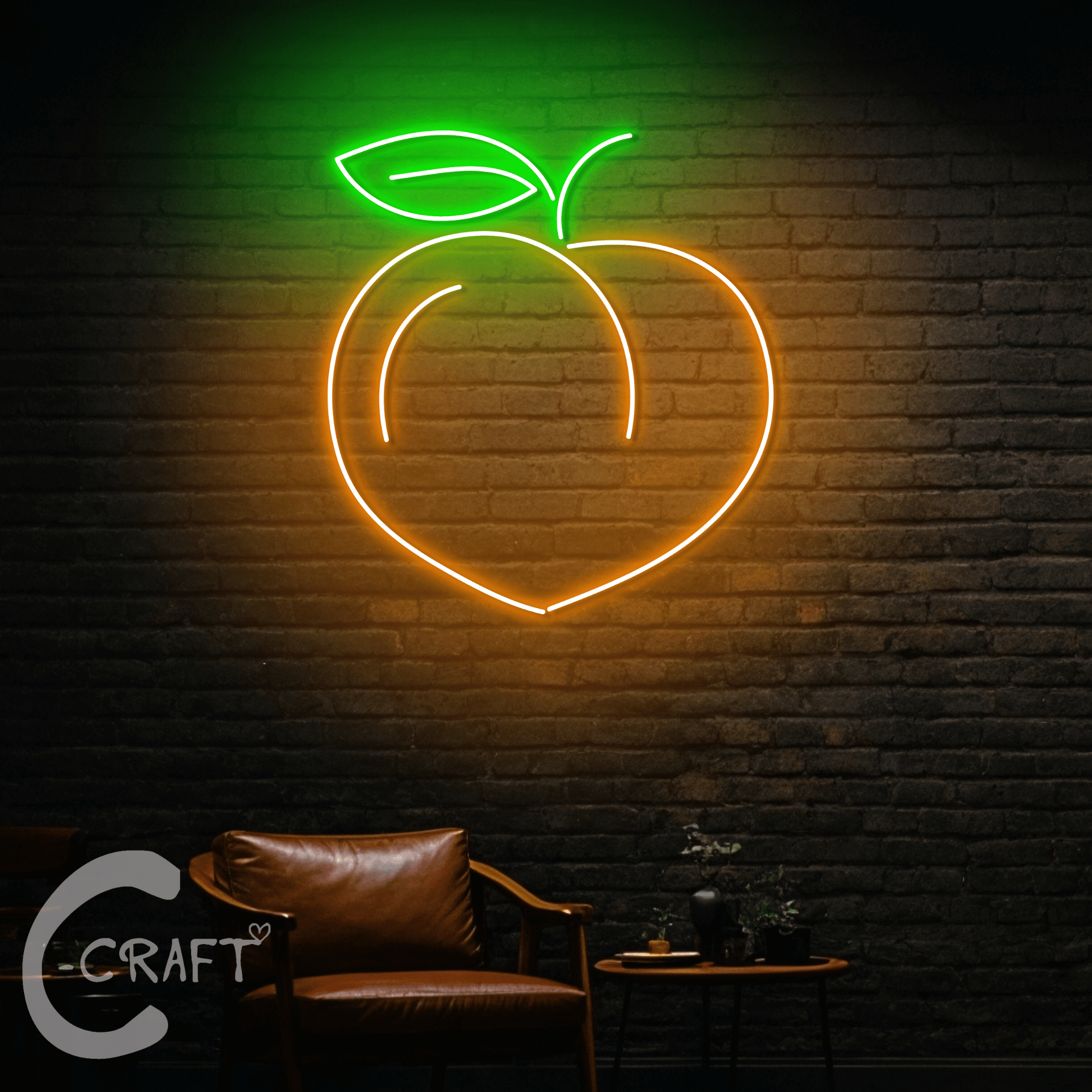 C-CRAFT Peach Neon Led Lights 20 inch for Peach Fruit Shop Decor ...