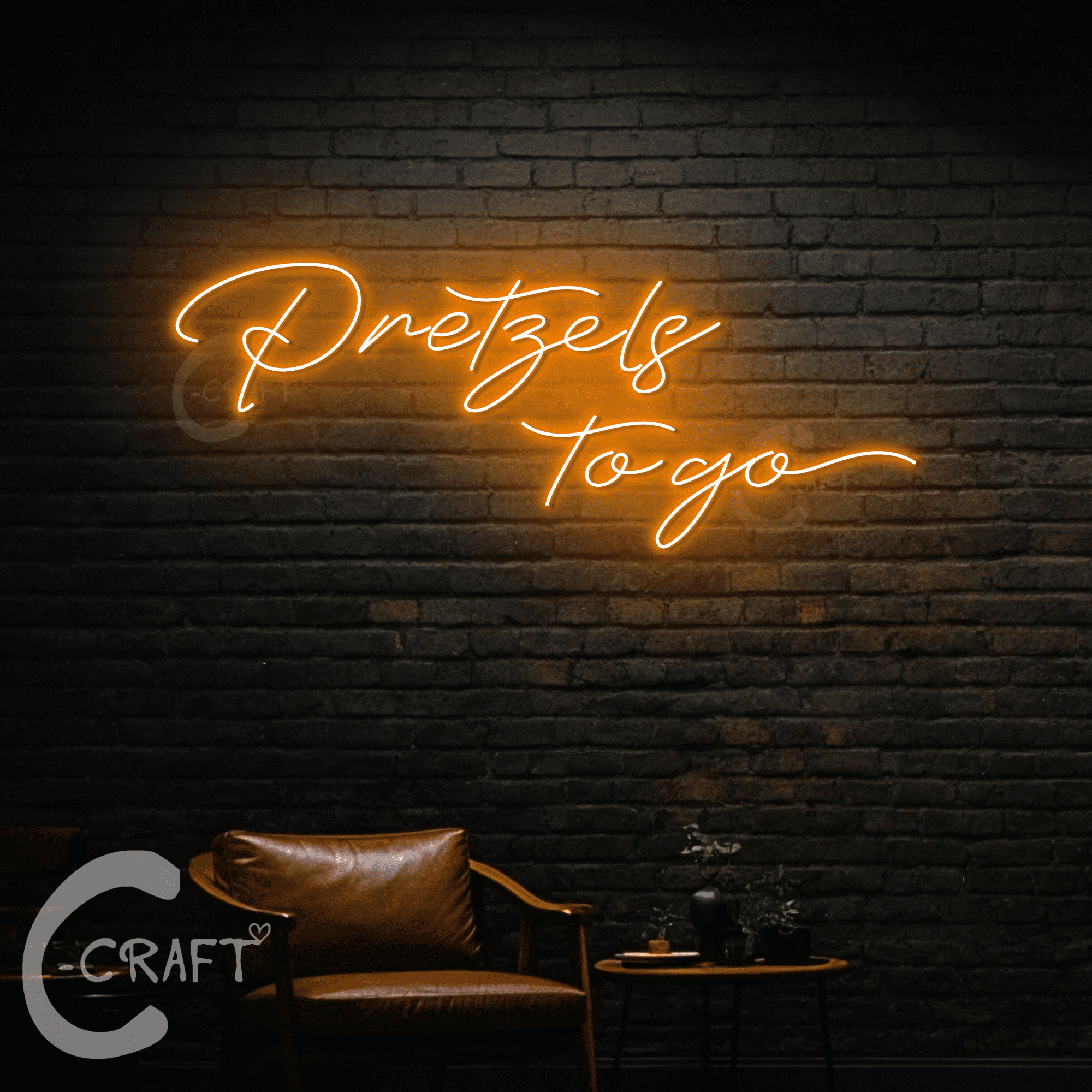 C-CRAFT Pretzels To Go Neon Sign Led Light Up 23 inch for German Bakery ...