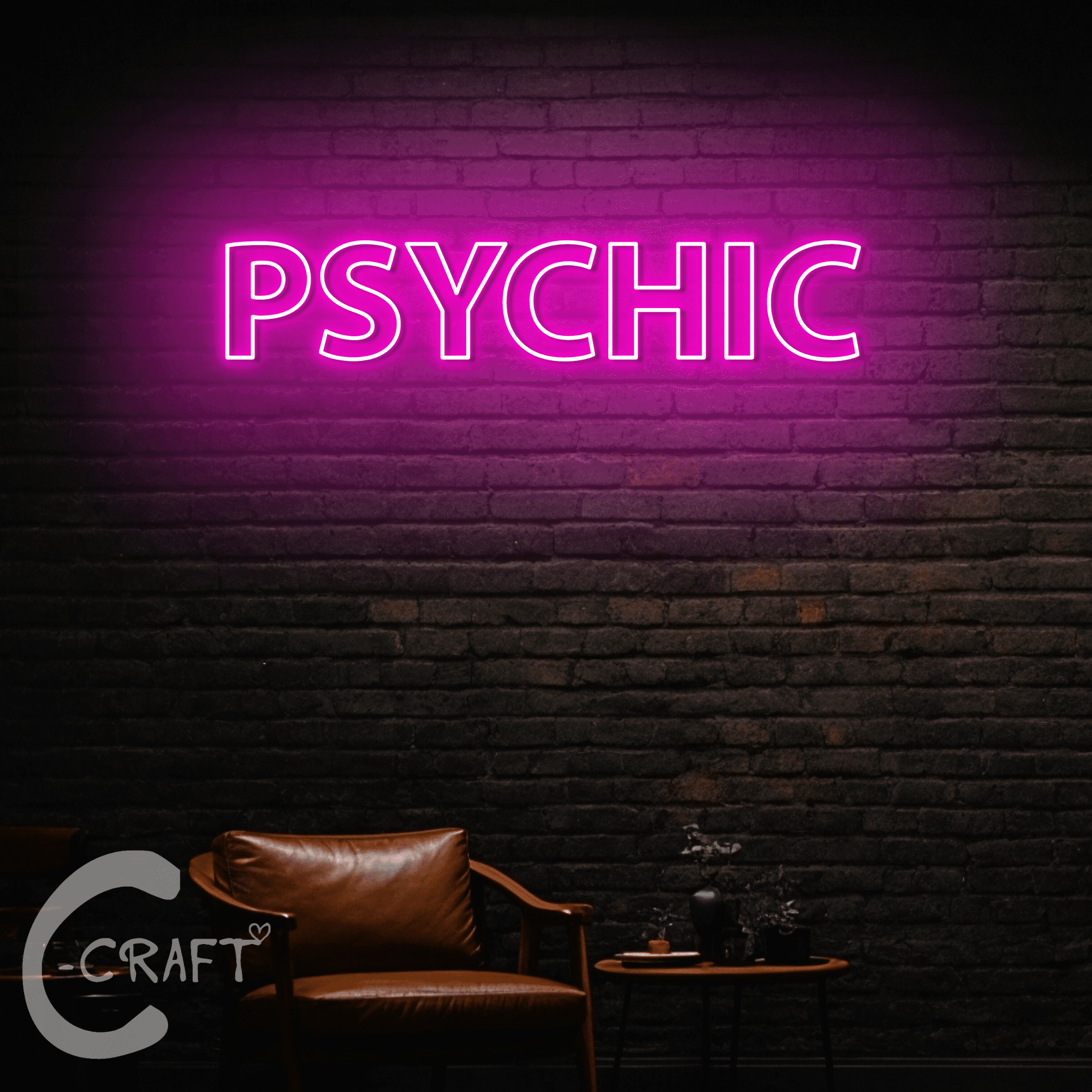 C-CRAFT Psychic Neon Led Light Sign 40 inch for Psychic Tarot Reading ...