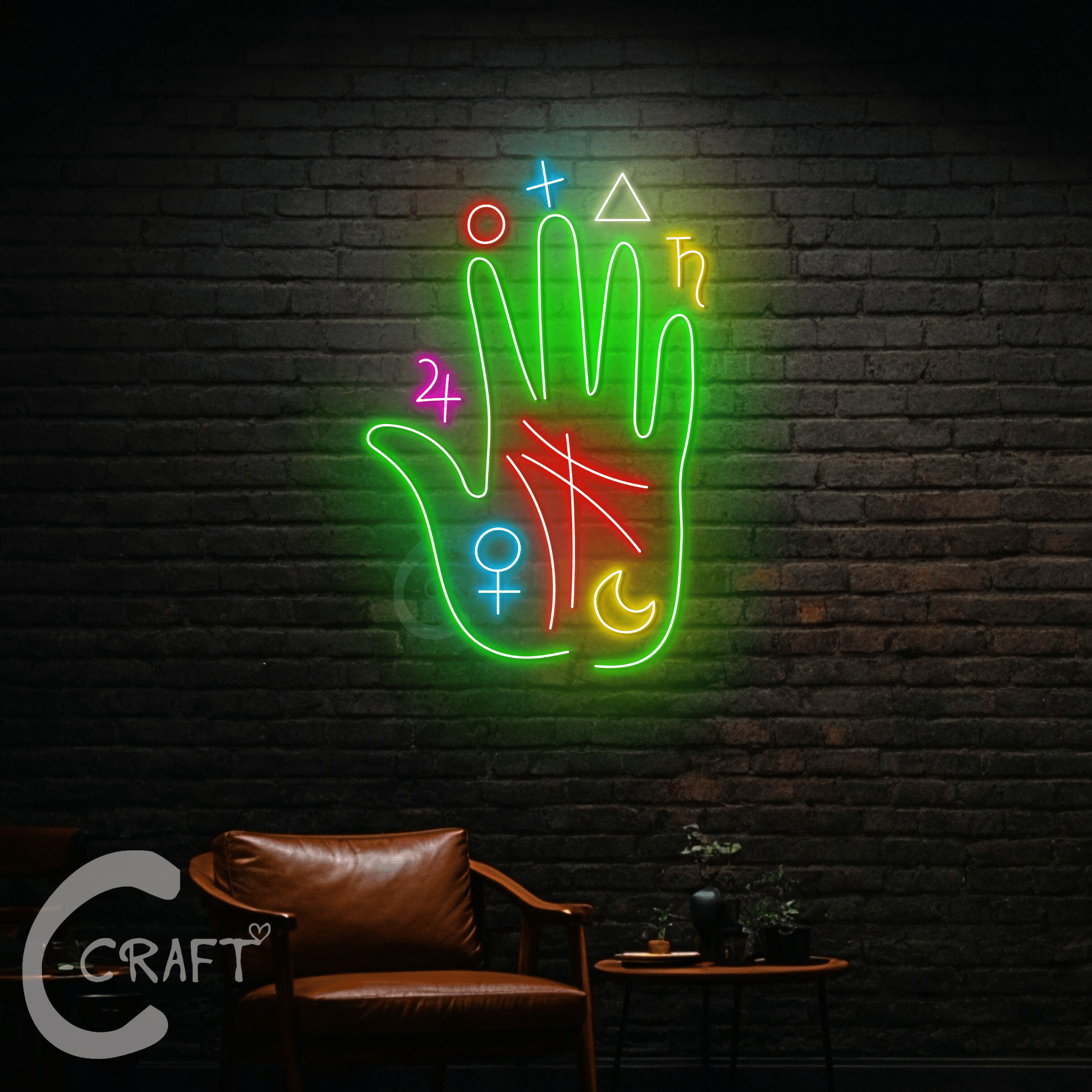 C-CRAFT Psychic Neon Light Led Sign 27 inch for Psychic Tarot Shop Wall ...