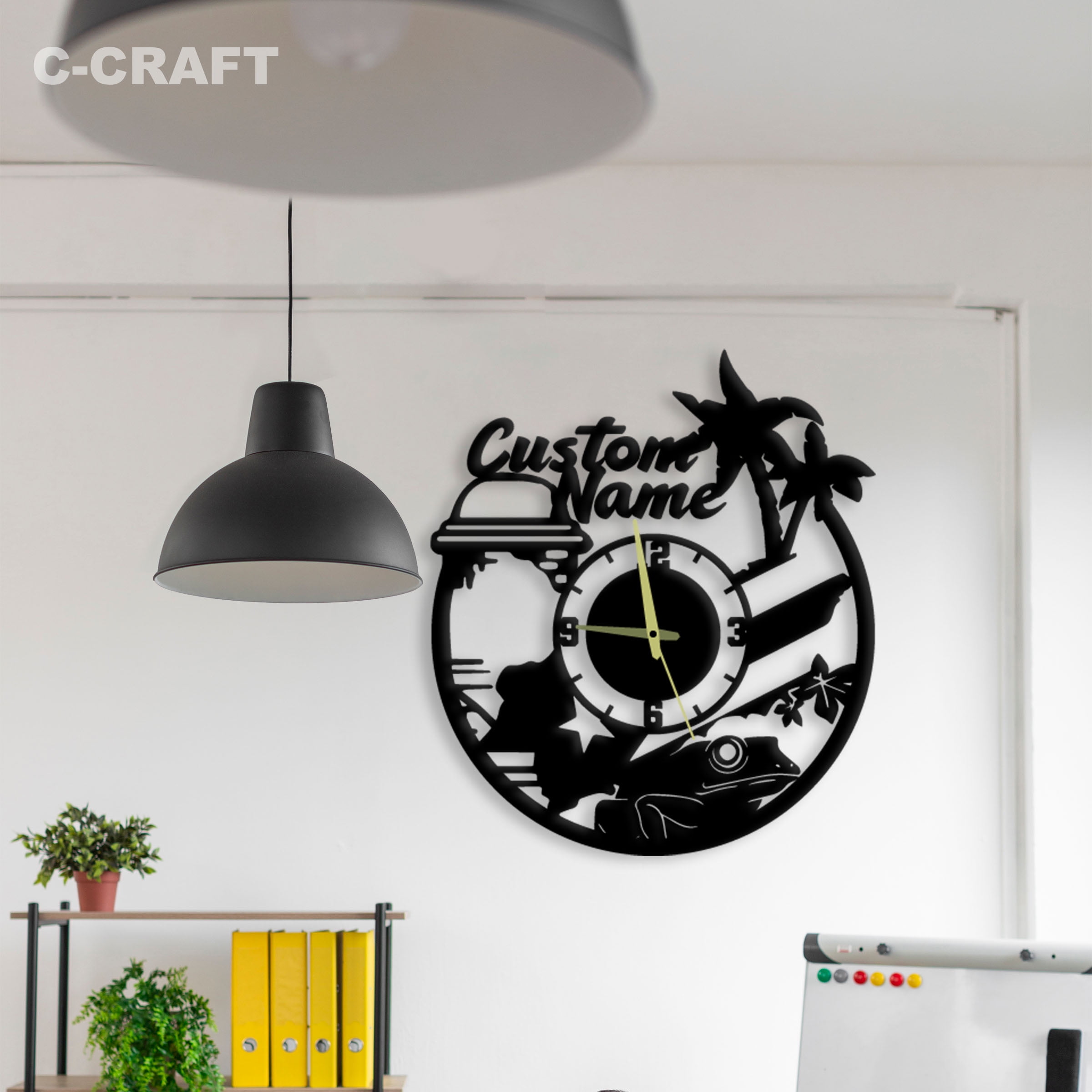 C-CRAFT Puerto Rico Modern Wall Clock Silent 14 Inch for Living Room ...