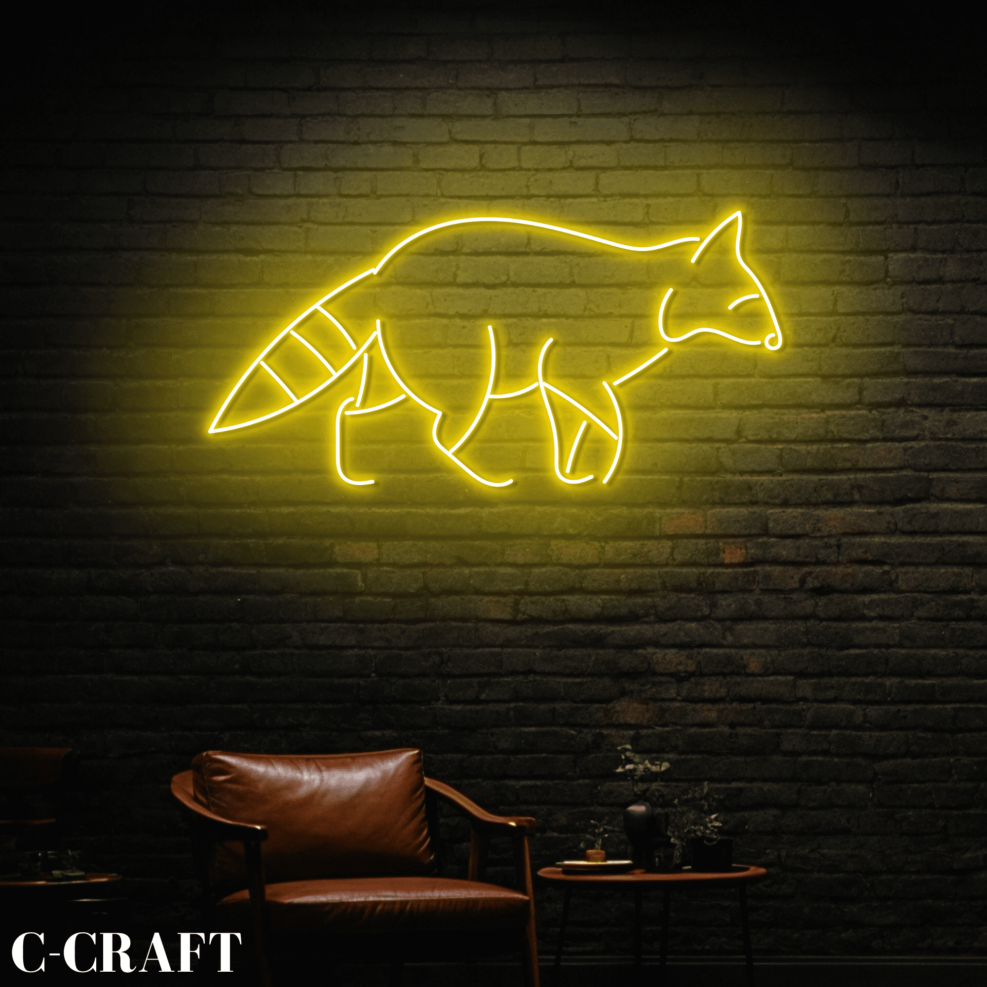 C-CRAFT Raccoon Neon Led Light Sign for Raccoon Lover Bedroom Wall Art ...