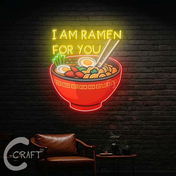 C-CRAFT Ramen Acrylic Led Neon Sign 38 inches, Japanese Restaurant Wall ...
