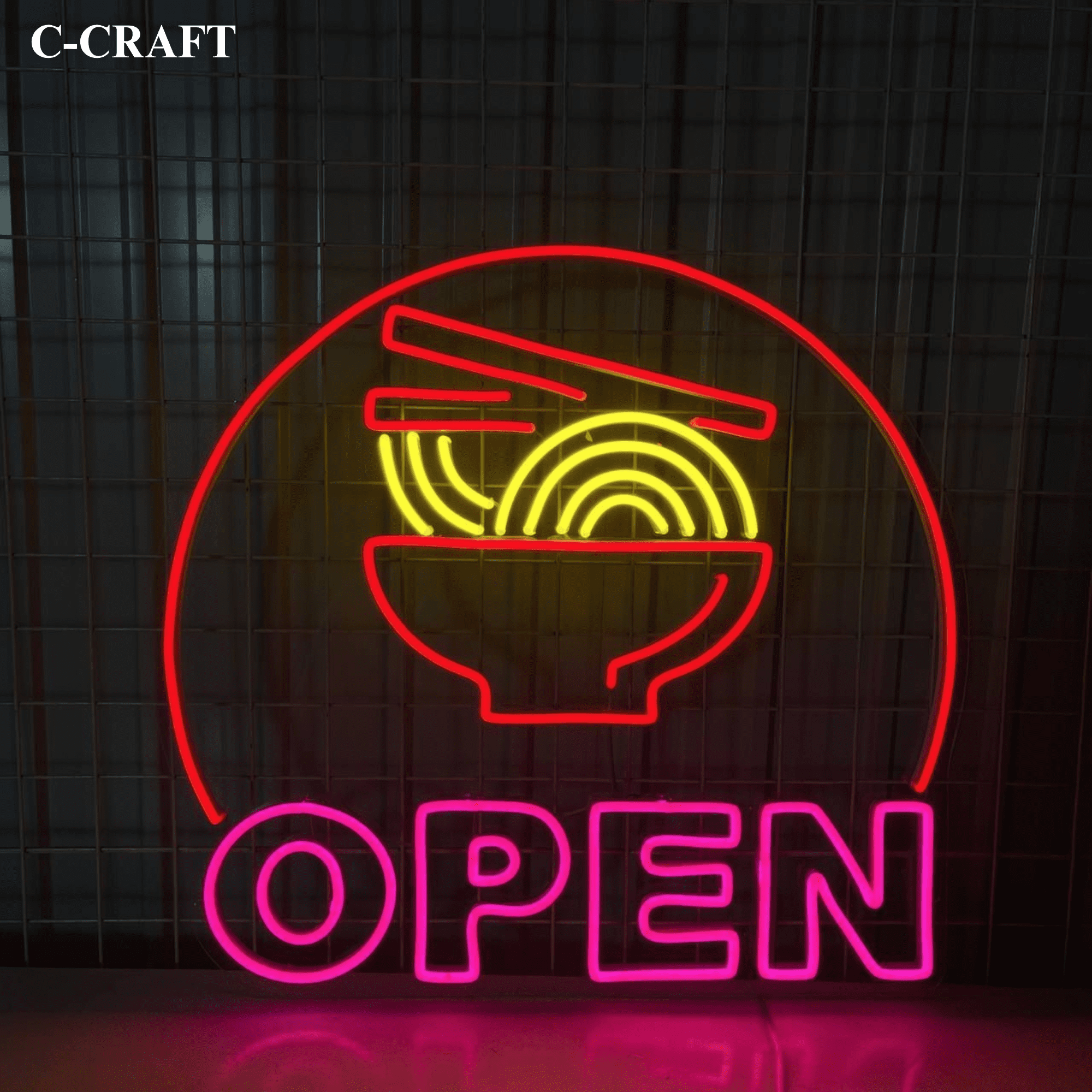 C-CRAFT Ramen Open Neon LED Light Acrylic Wall Decorations For Japanese ...