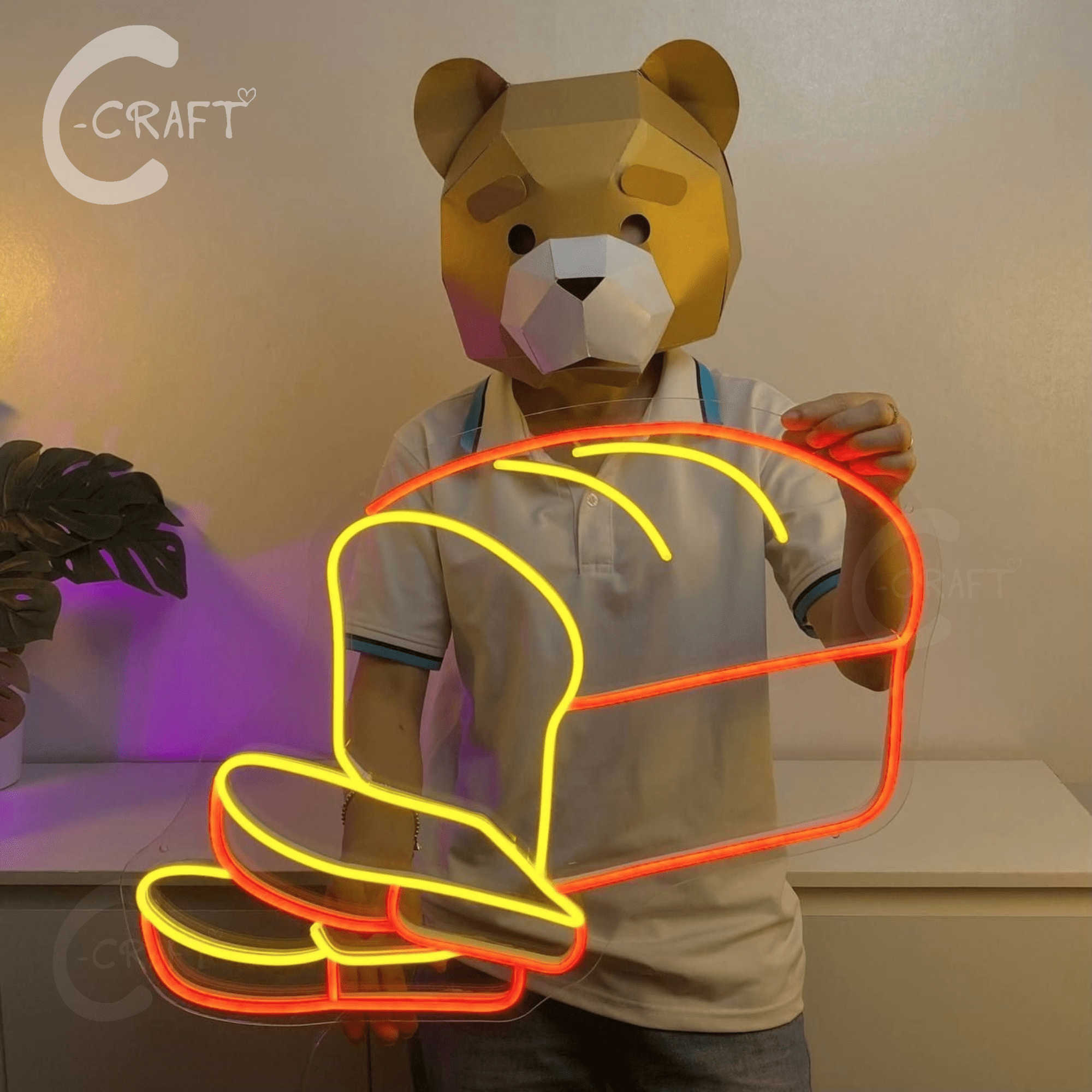 C-CRAFT Sandwich Neon Sign Led Light Up 20 inch for Sandwich Store Wall ...