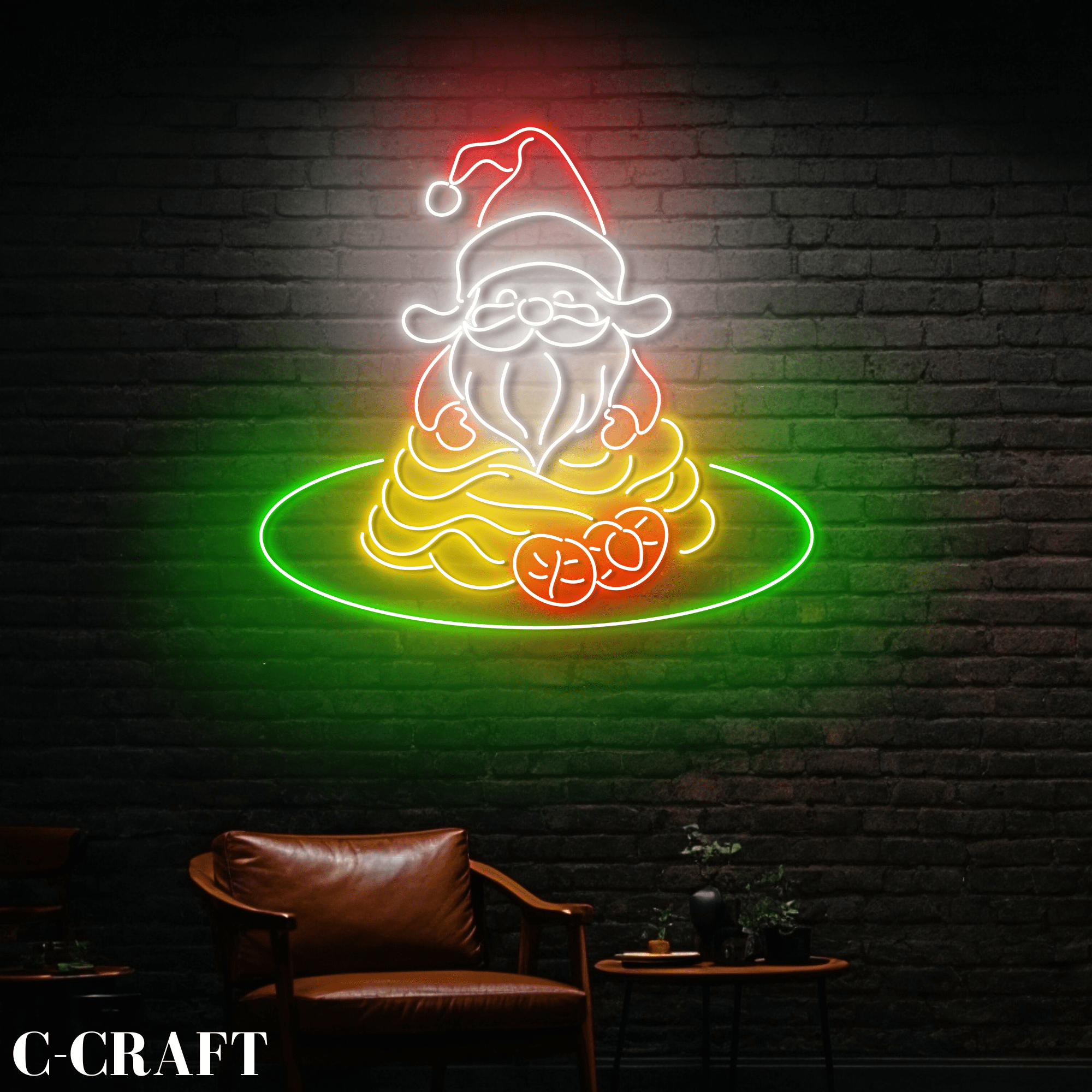 C-CRAFT Santa Pasta Neon Led Light Sign for Christmas Pasta Restaurant ...