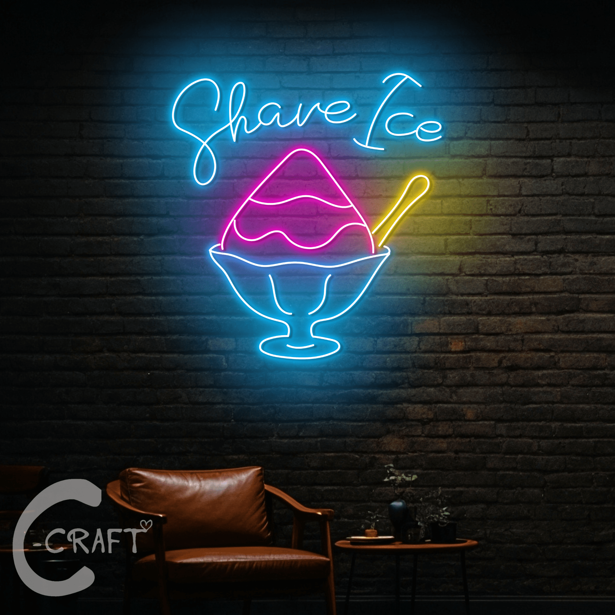 C-CRAFT Shave Ice Neon Led Lights 40 inch for Shave Ice Bar Decor ...