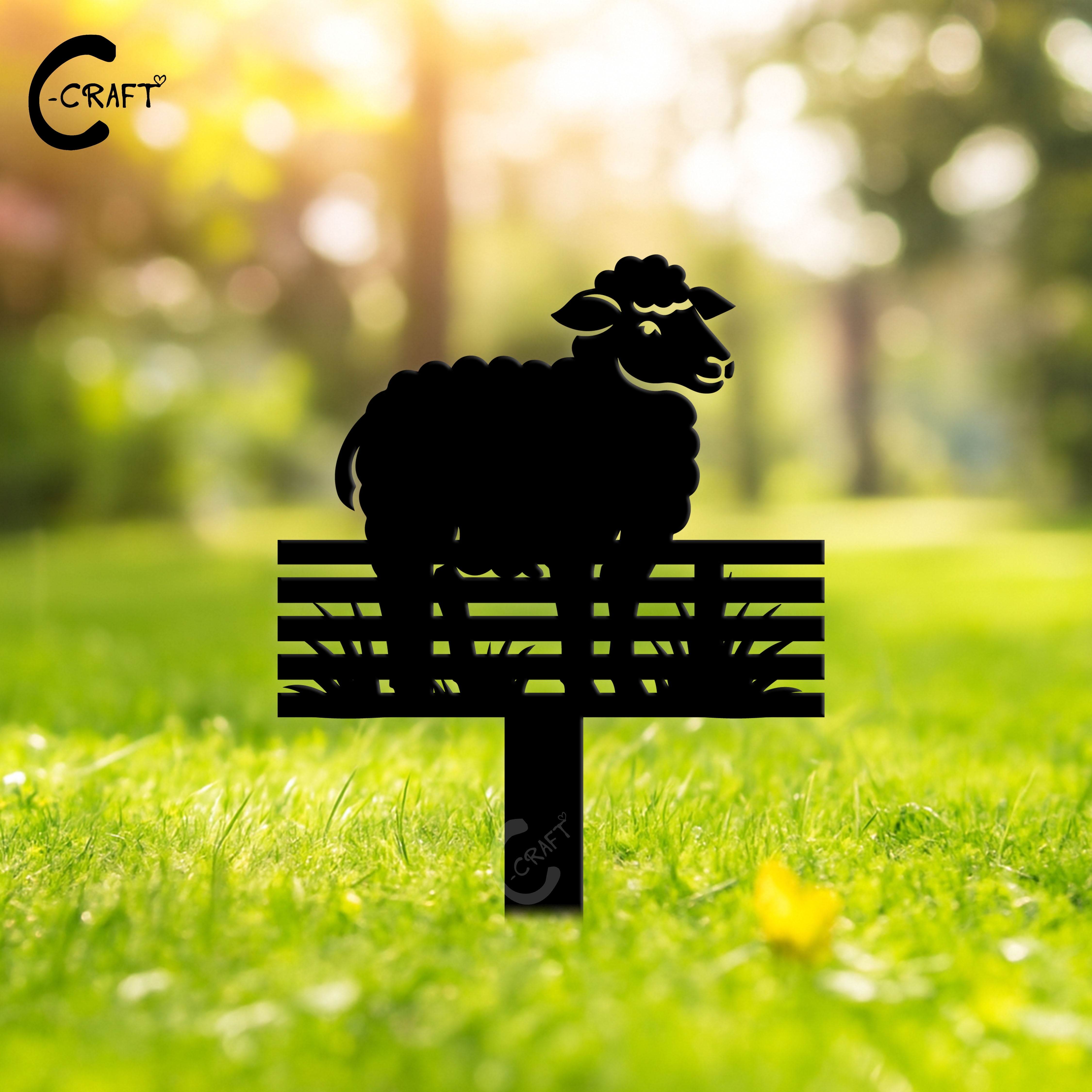 C-CRAFT Sheep Metal Garden Stake 14 Inches, Rustic Style Gift for ...