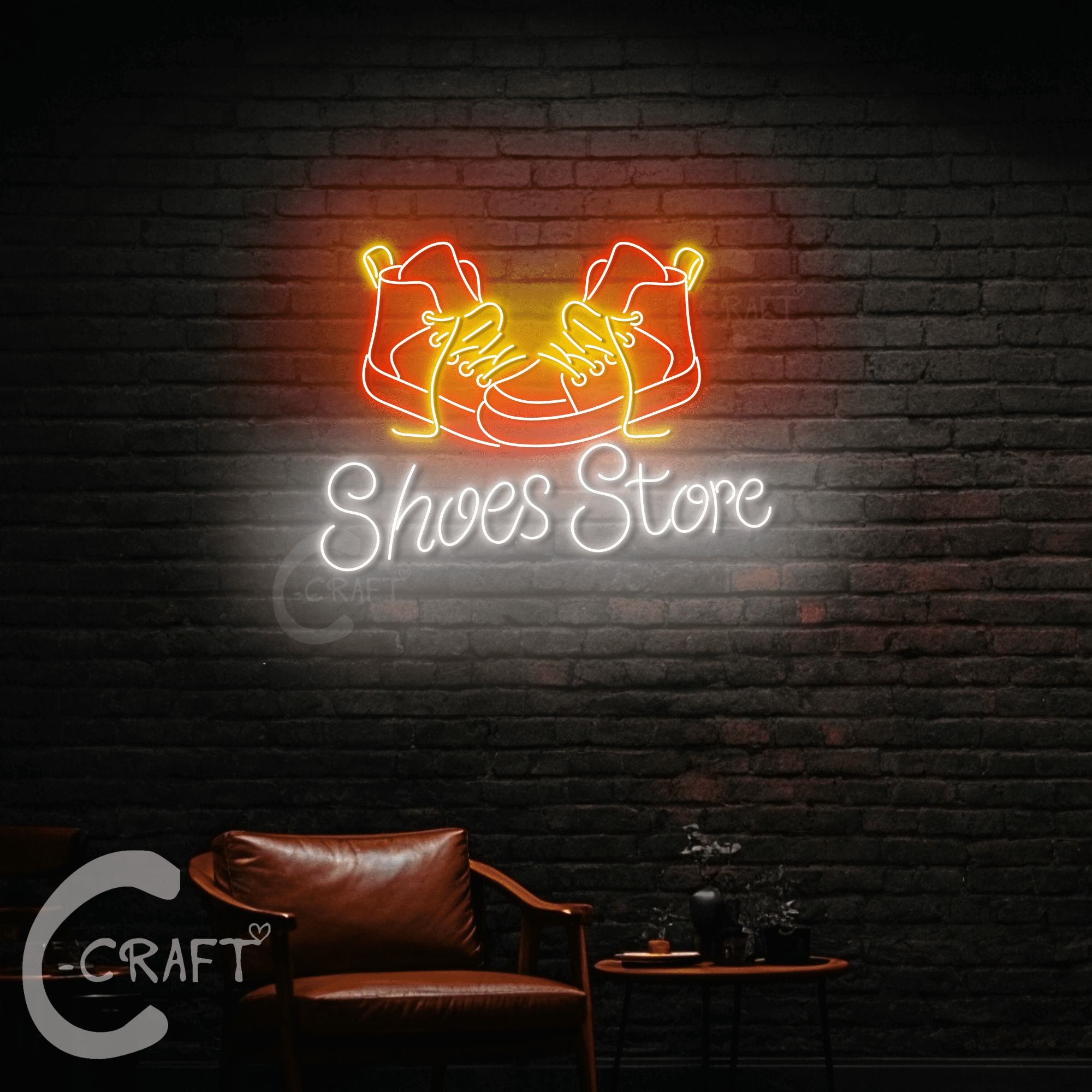 C-CRAFT Shoes Neon Sign Led Light Up 40 inch for Shoes Store Wall Art ...
