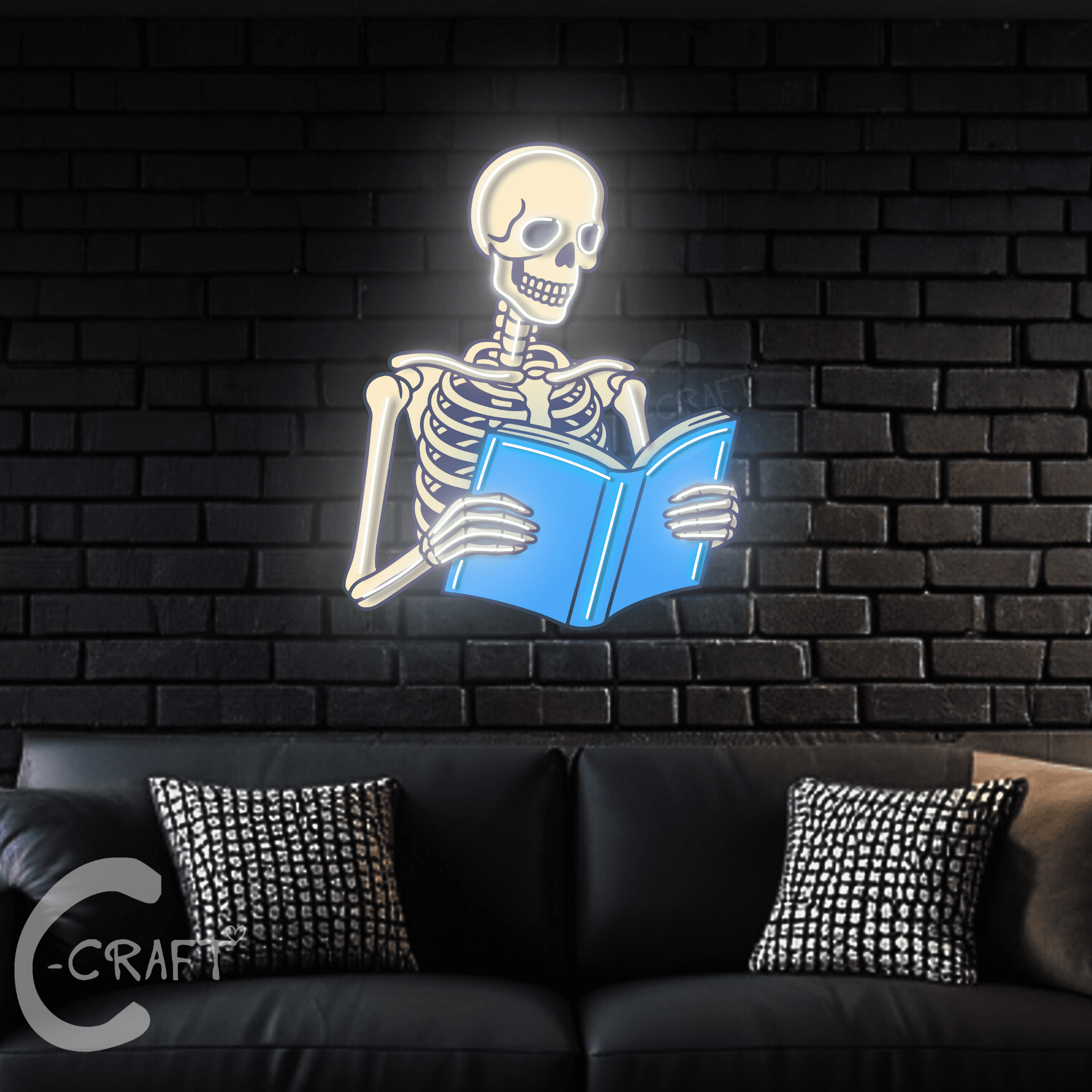 C-CRAFT Skeleton Led Light Sign 18 inch for Reading Corner Wall Decor ...