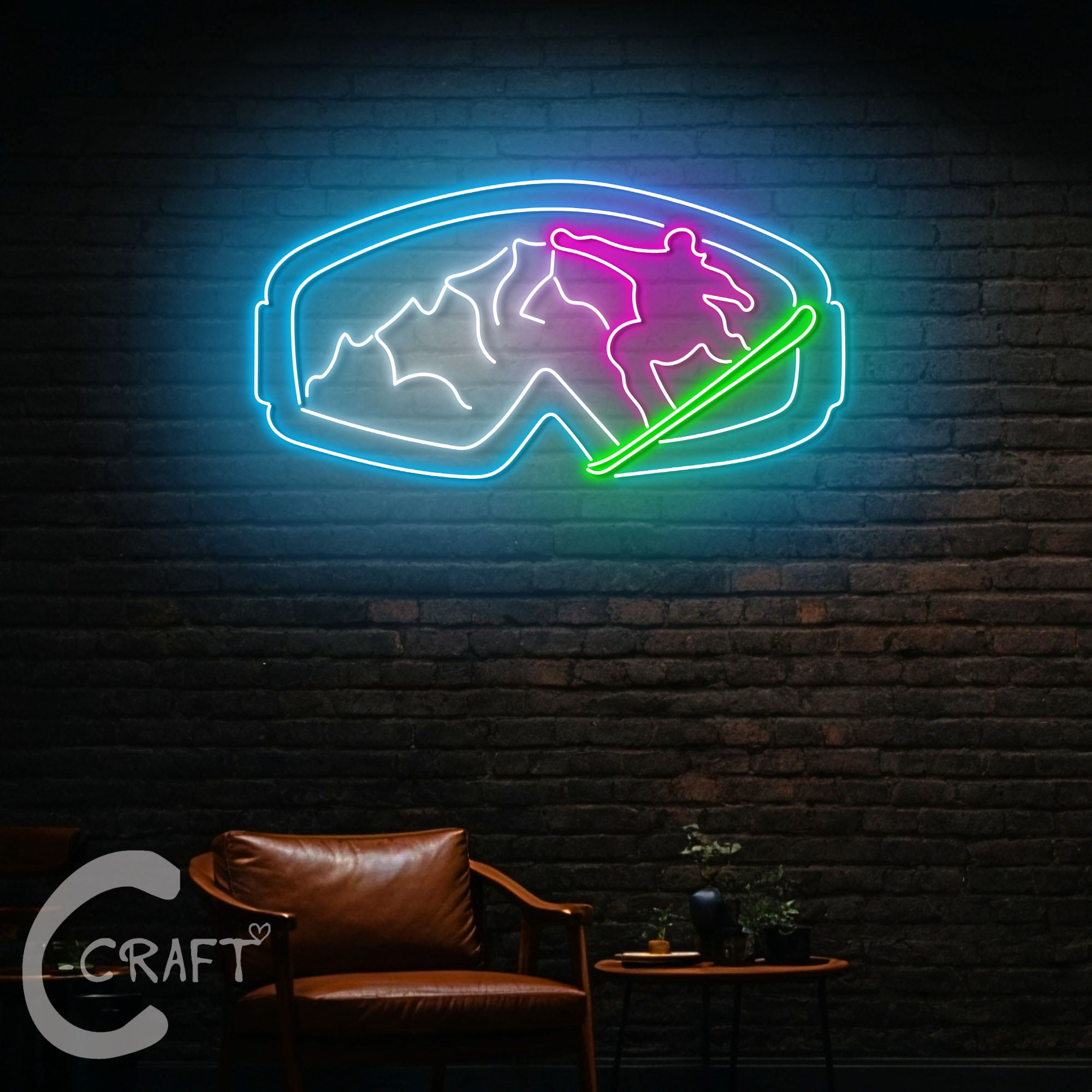 C-CRAFT Skiing Goggle Neon Led Light Up 40 inch for Skiing Club Shop ...