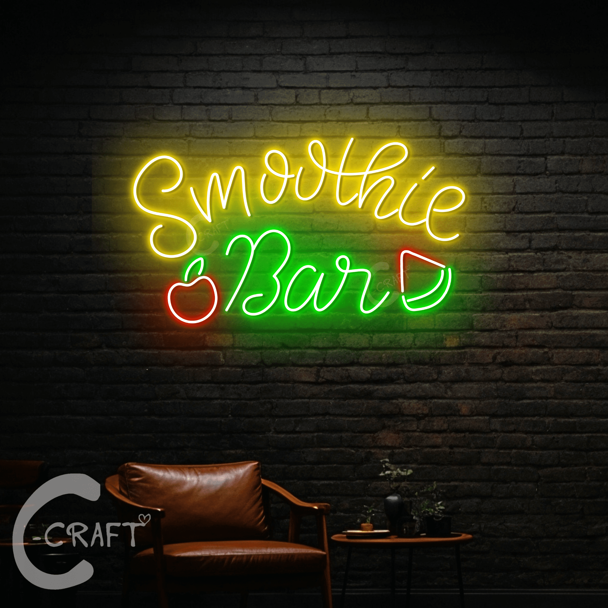 C-CRAFT Smoothie Led Light Neon Sign 35 inches for Juice Smoothie Bar ...