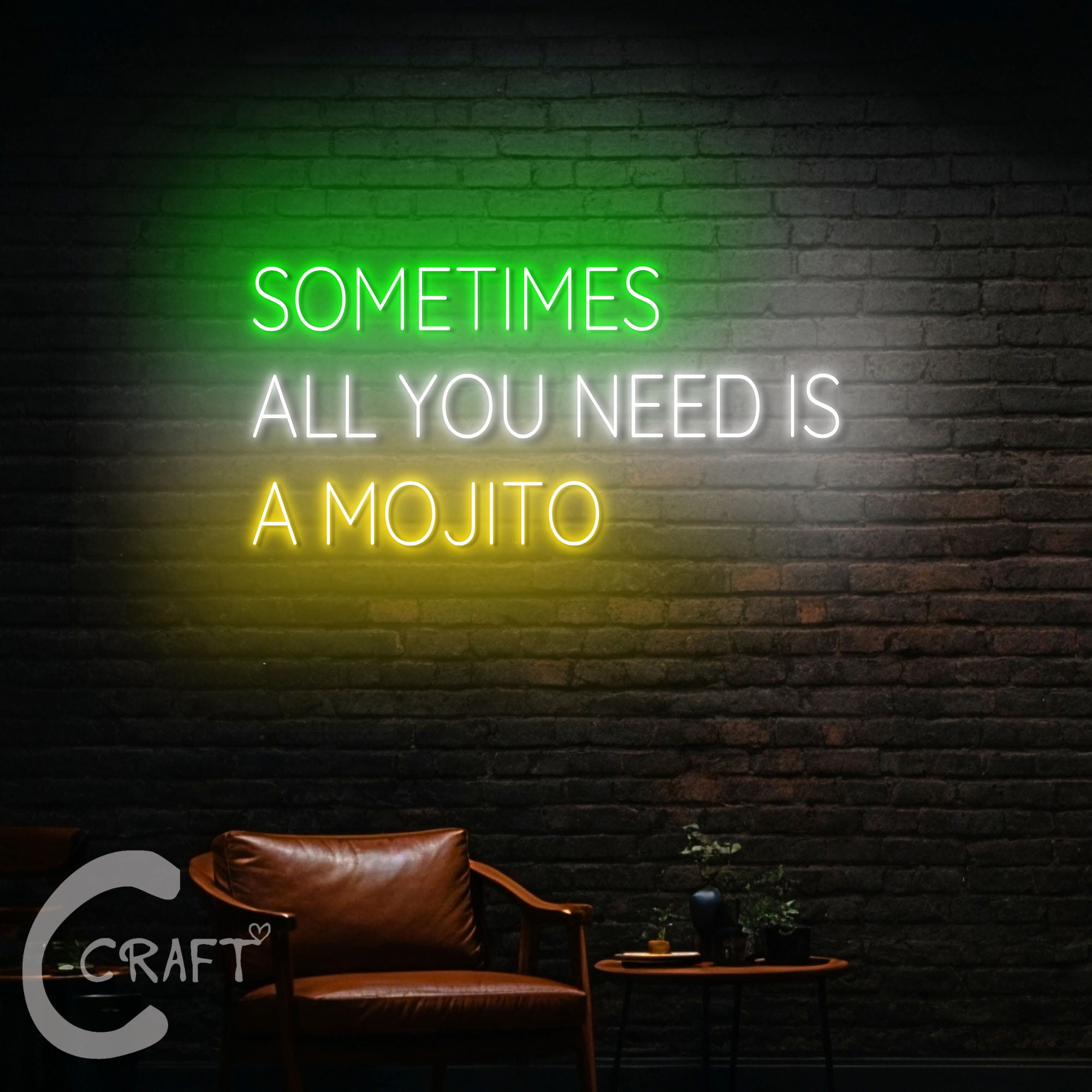C-CRAFT Sometimes All You Need Is A Mojito Neon Led Light Up 30 inch ...