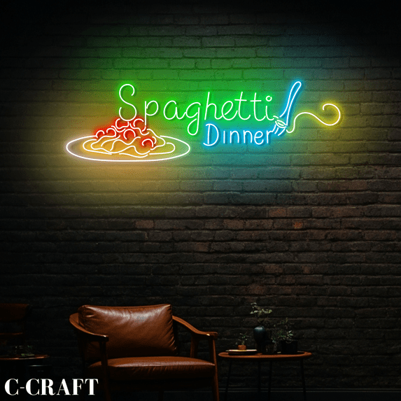 C-CRAFT Spaghetti Dinner Neon Led Light for Spaghetti Restaurant ...