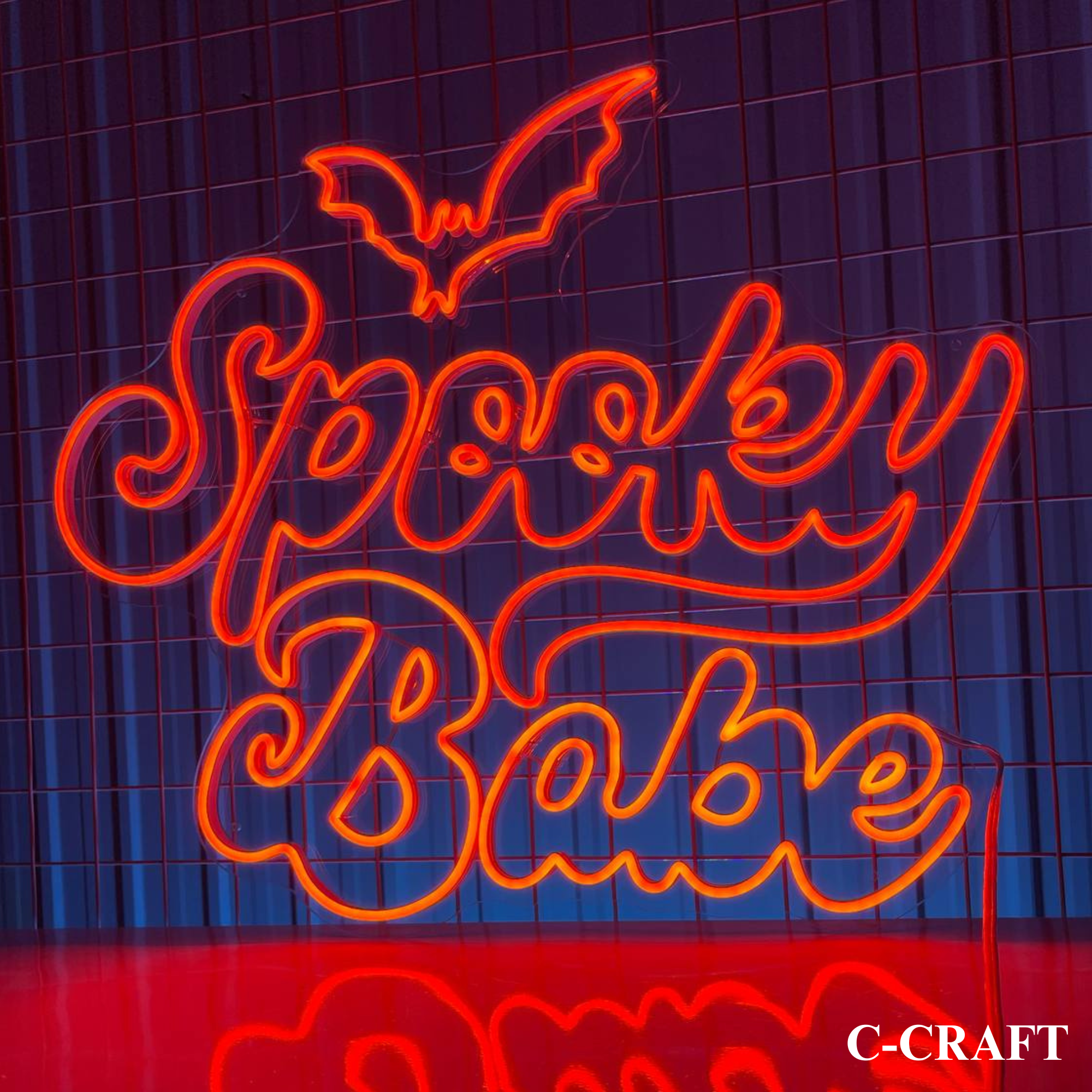 C-CRAFT Spooky Babe Halloween Neon Sign LED Light 25 inch for Wall ...