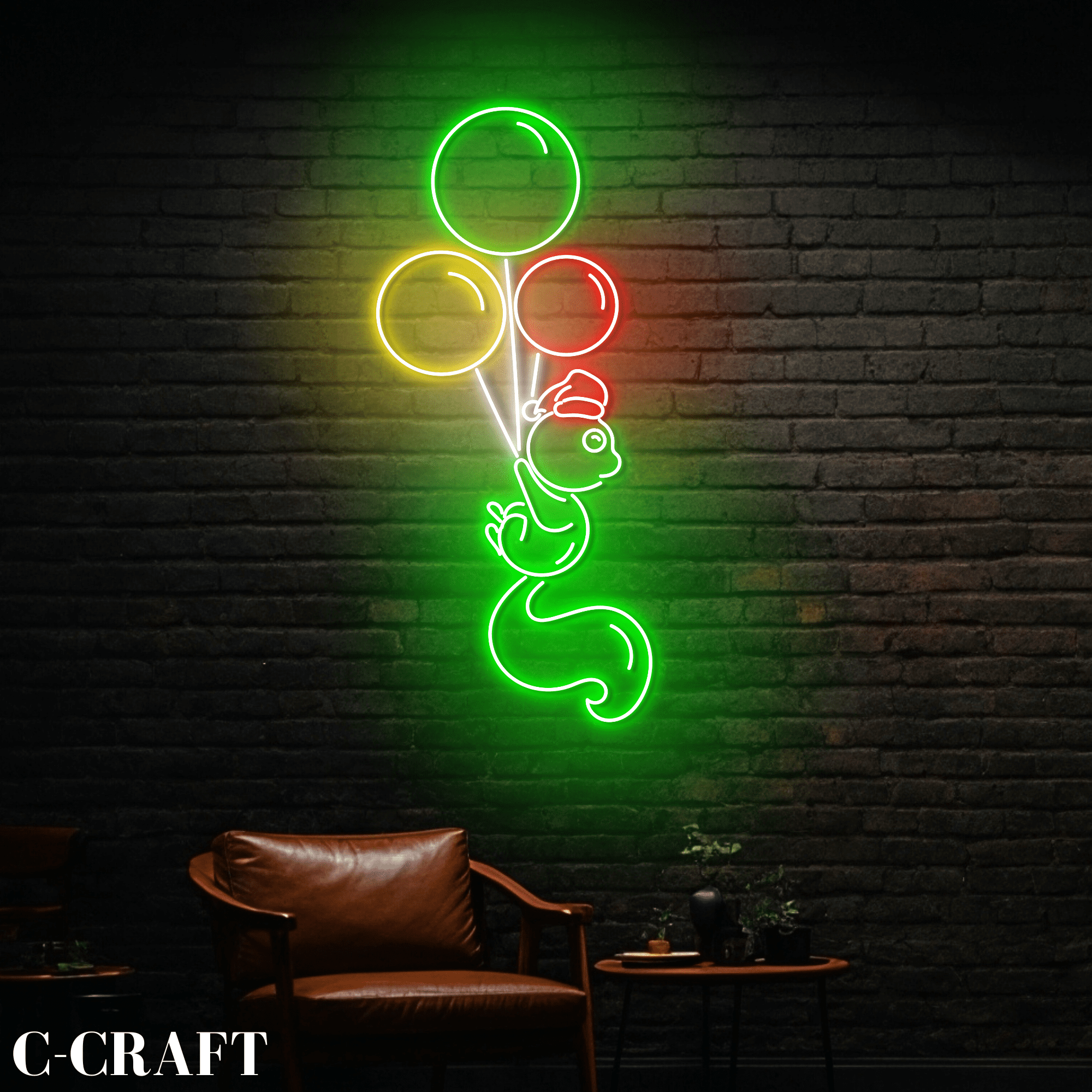 C-CRAFT Squirrel Bubbles Xmas Neon Led Light Sign for Christmas Party ...