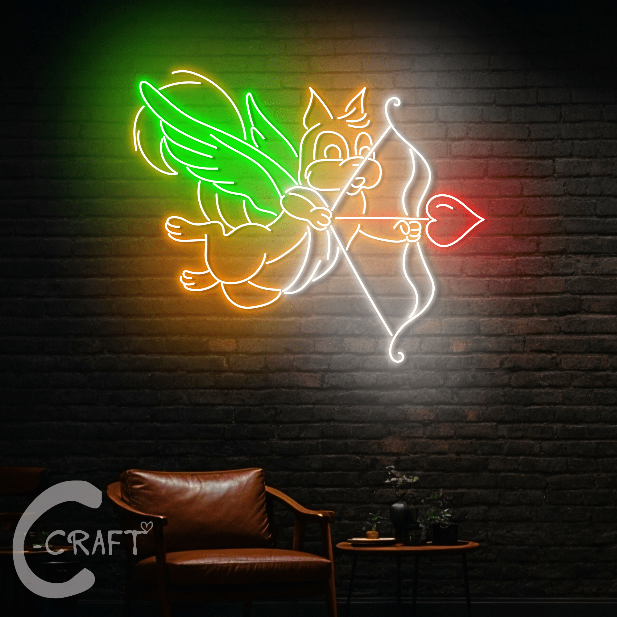 C-CRAFT Squirrel Cupid Neon Led Light Up 38 inch for Valentine Wedding ...