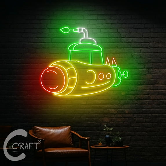 C-CRAFT Submarine Neon Sign LED Light 40 inch for Ocean Bedroom Wall ...